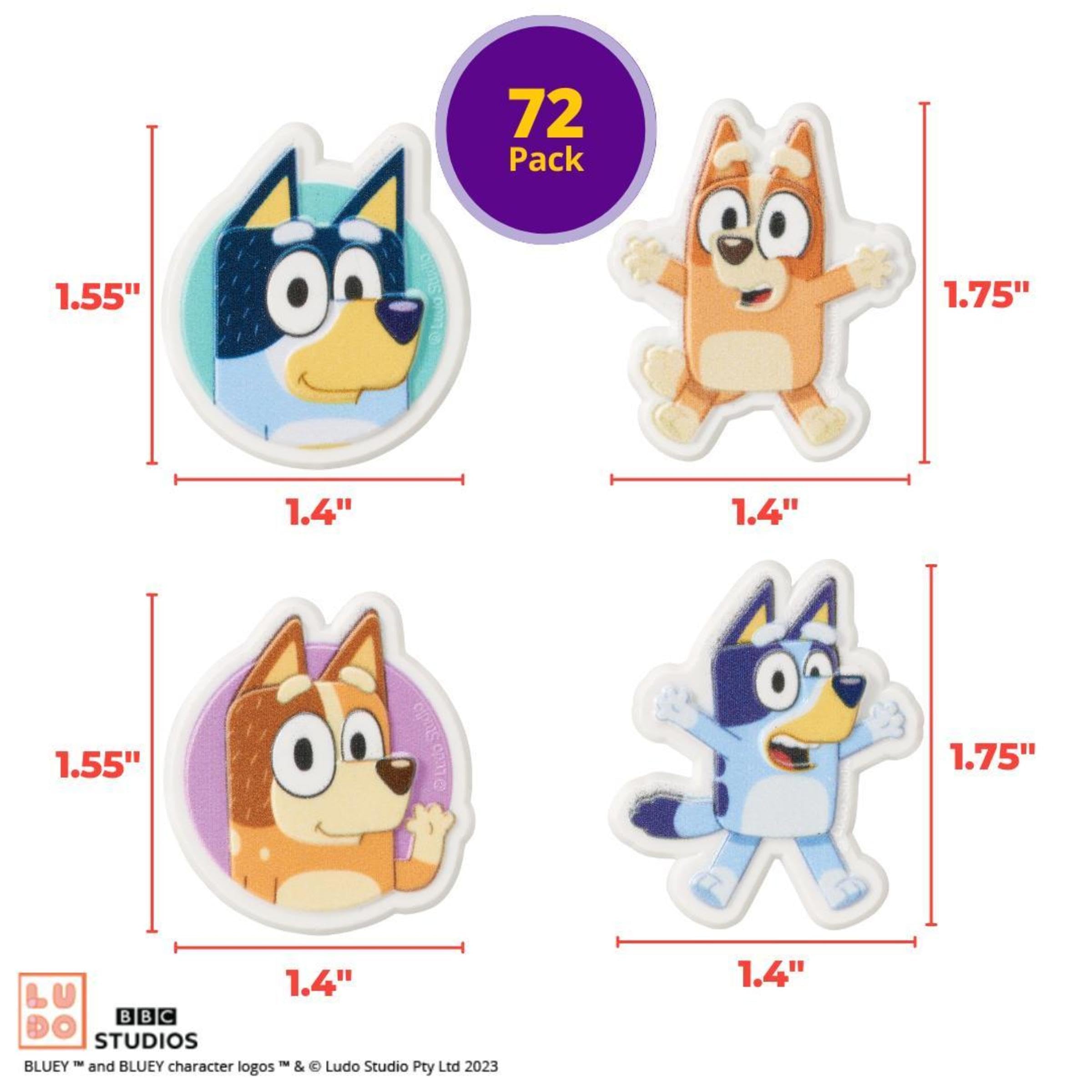 Snapklik.com : Bluey So Much Fun Rings, 72 Cupcake Decorations ...