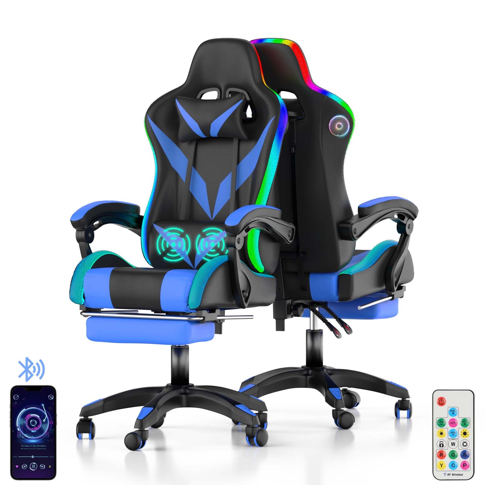 Amazon.com: Gaming Chair with Speakers and Massage Computer Gaming ...