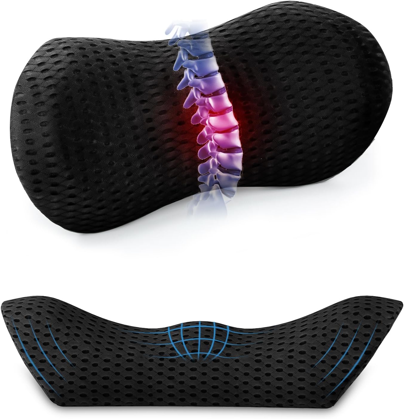 Amazon.com: Hapiclody Lumbar Support Pillow for Sleeping Memory Foam ...