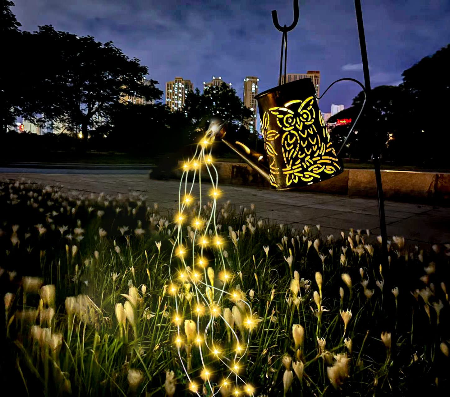 Amazon.com: Solar Watering Can with Cascading Lights - Large Waterfall ...