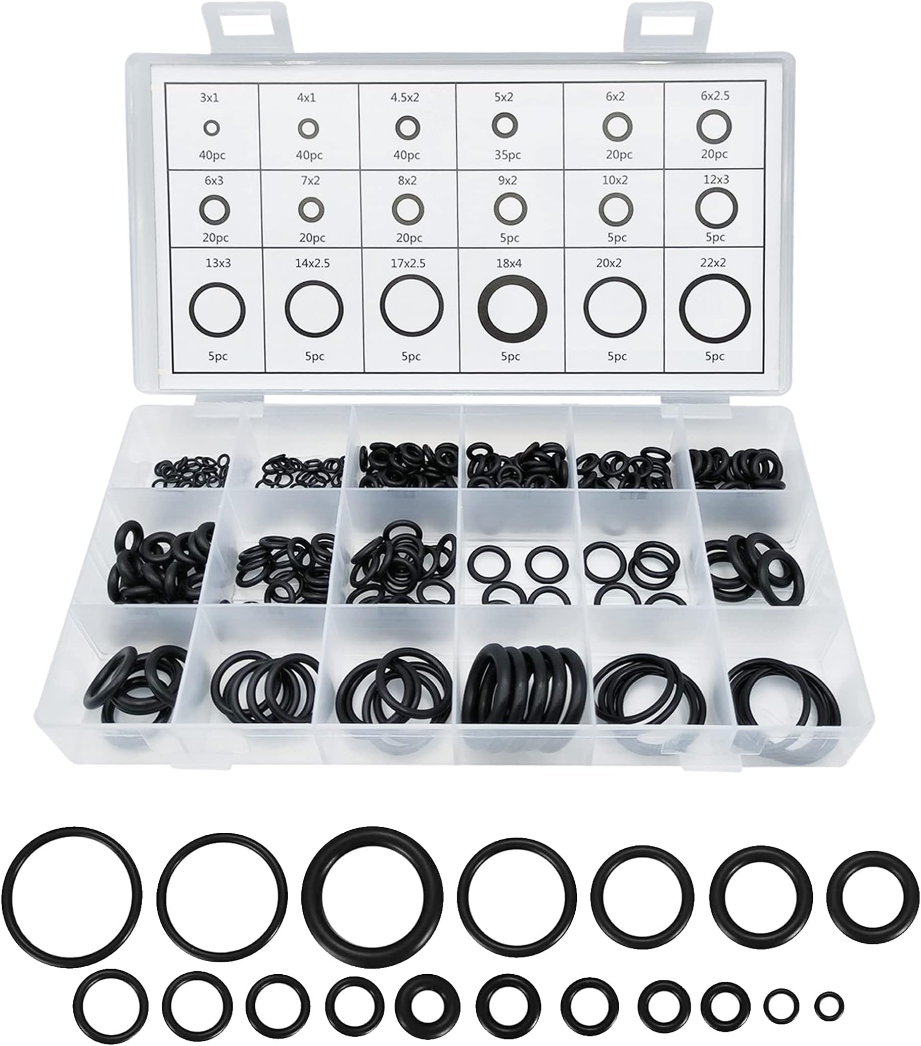 Amazon.com: ESEWALAS 300PCS Rubber O-Ring Assortment Kit,O-Ring Sealing ...