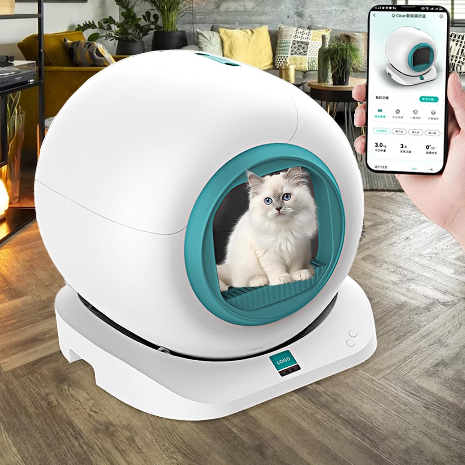 SAILESI Self Cleaning Cat Litter Box, 65L Extra Large Capacity ...