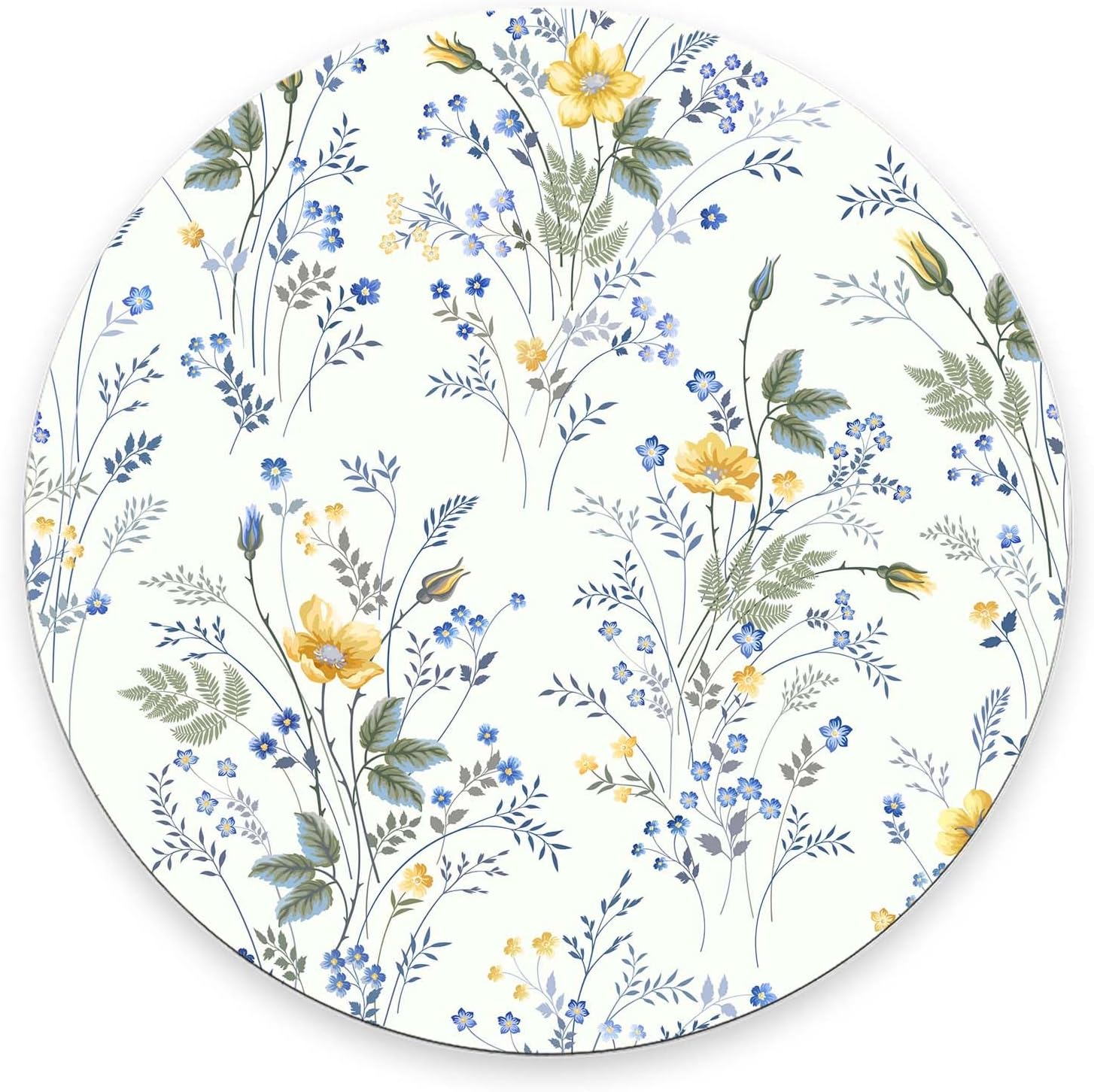 Amazon.com: Round Mouse Pad Wildflowers, Personalized Premium-Textured ...