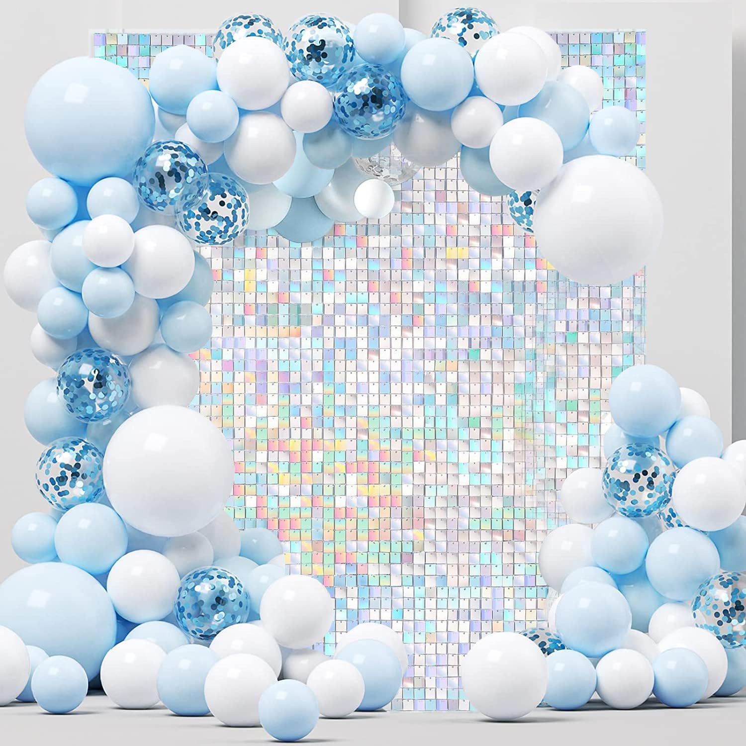 Amazon.com : 24 Panels Rose Red Shimmer Wall Backdrops, Square Sequins ...