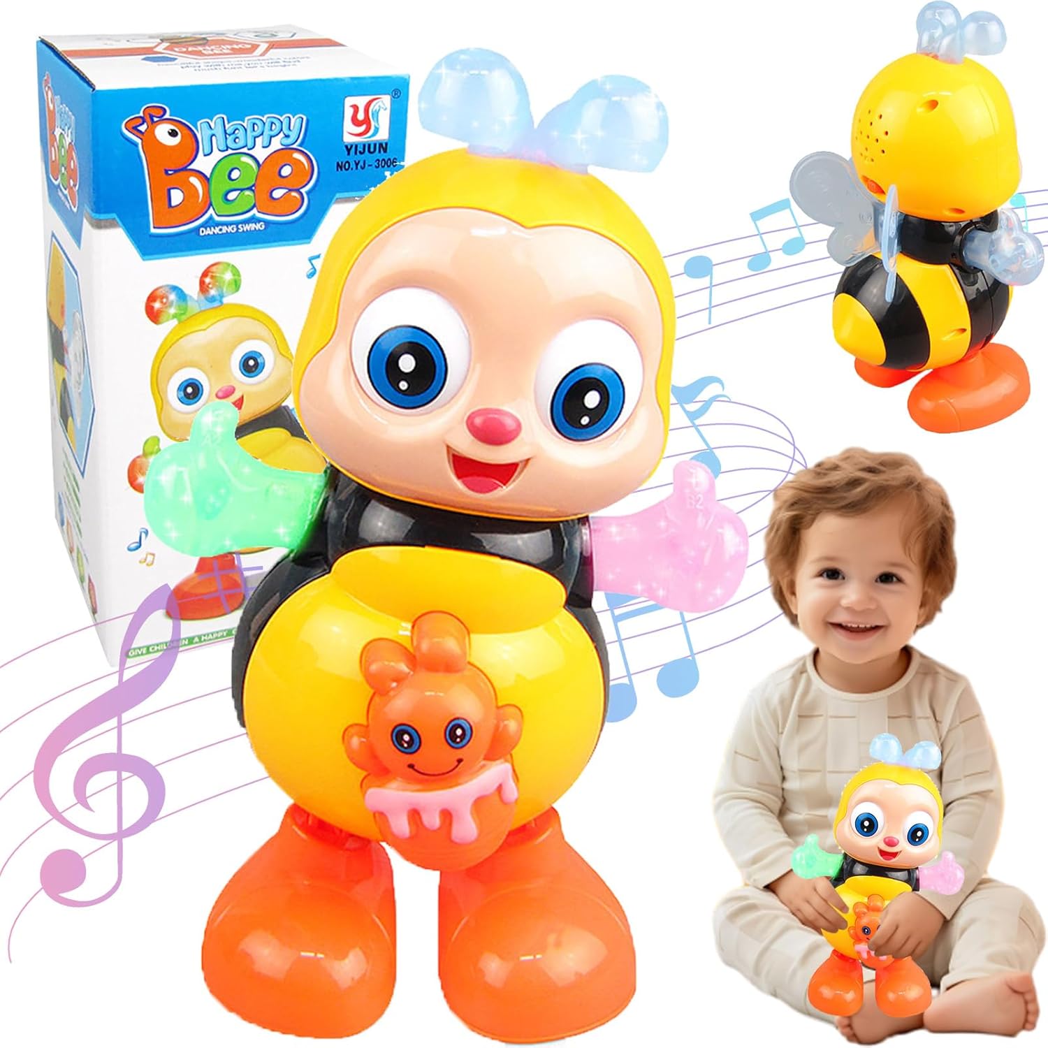 HEARUVE Dancing Bee, Happy Bee Dancing Toy, Abejita Chiquitita, Juguete De Abejita Con Musica ...