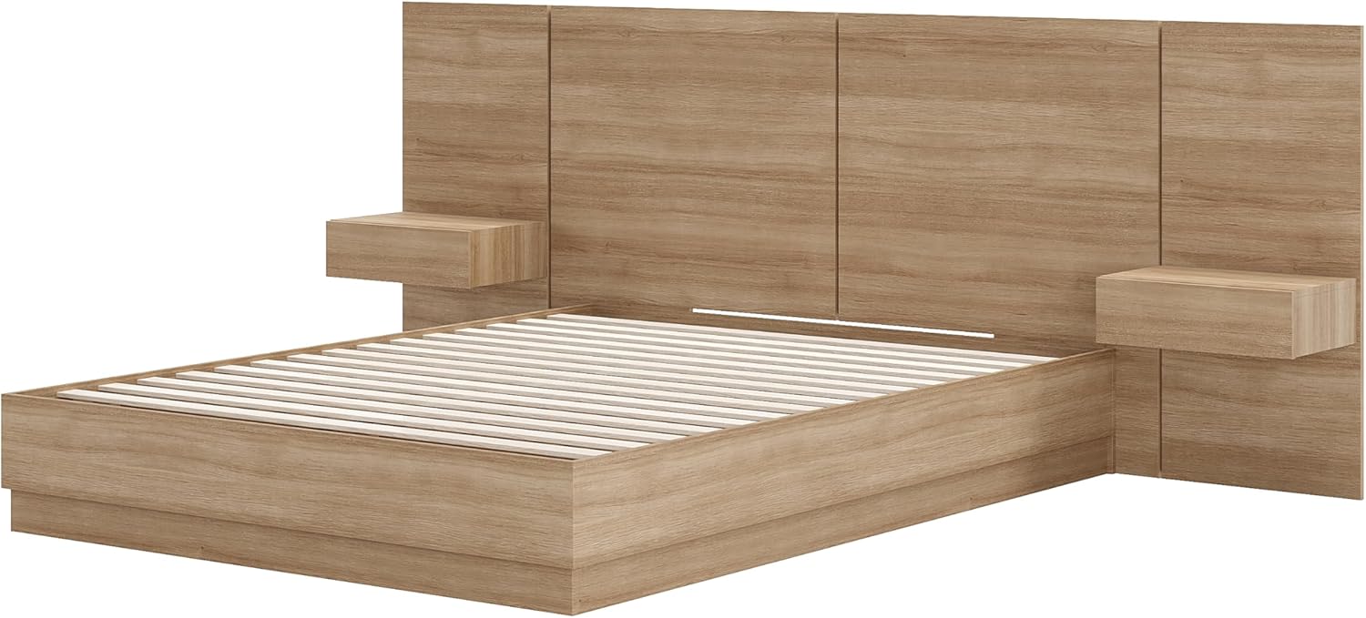 Amazon.com: Nexera Milano - Juego de dormitorio con plataforma de 4 piezas, tamaño Queen, roble ...