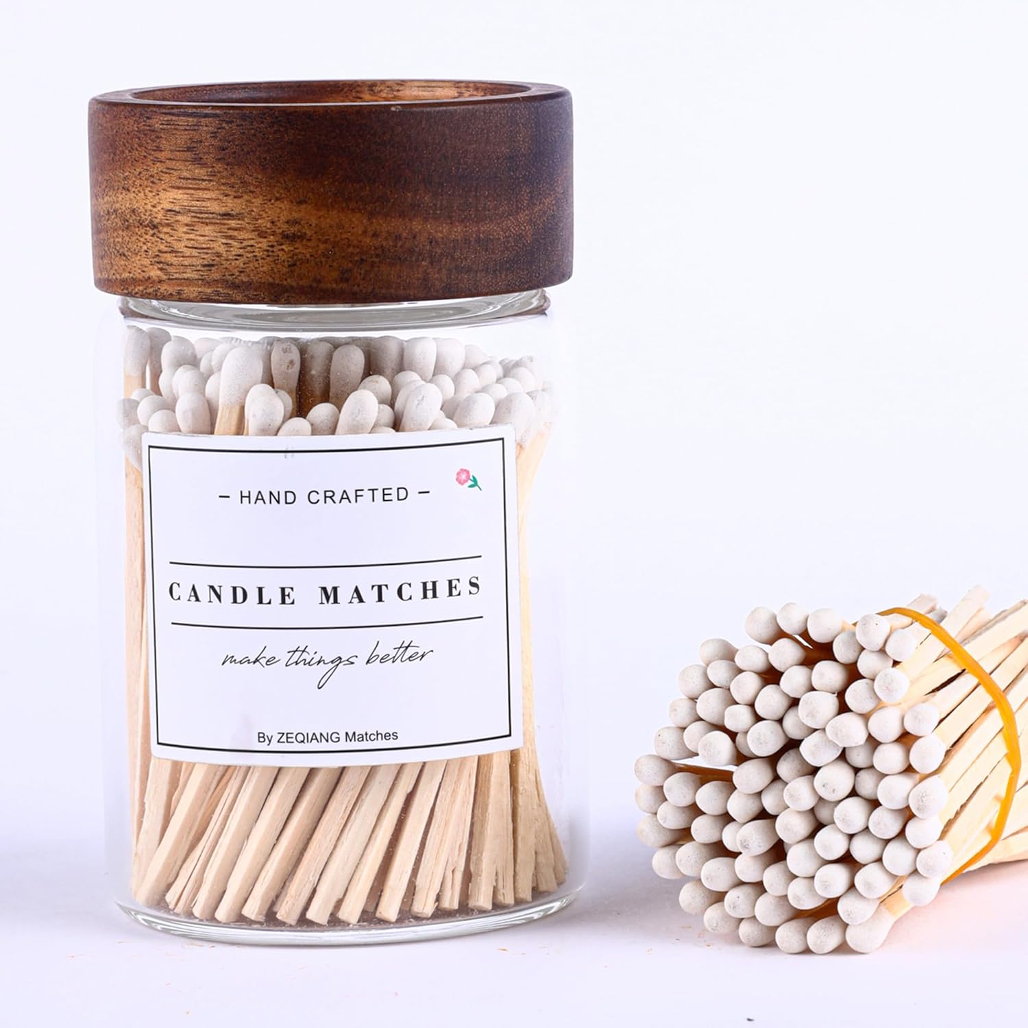 Amazon.com: 150Pcs 3'' White Matches in a Jar with Striker, Glass Match ...