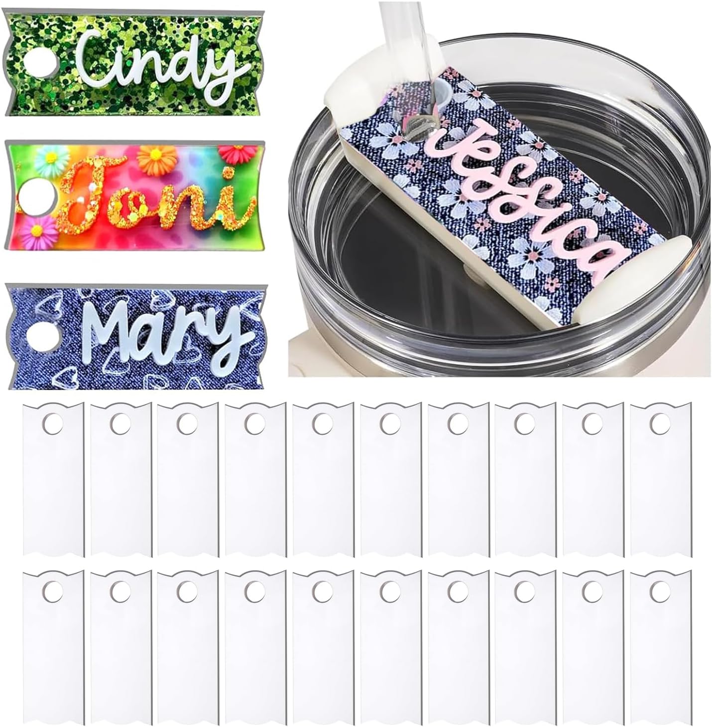 Amazon.com: Sublimation Name Plate Blanks, 20 Pcs Sublimation Topper ...