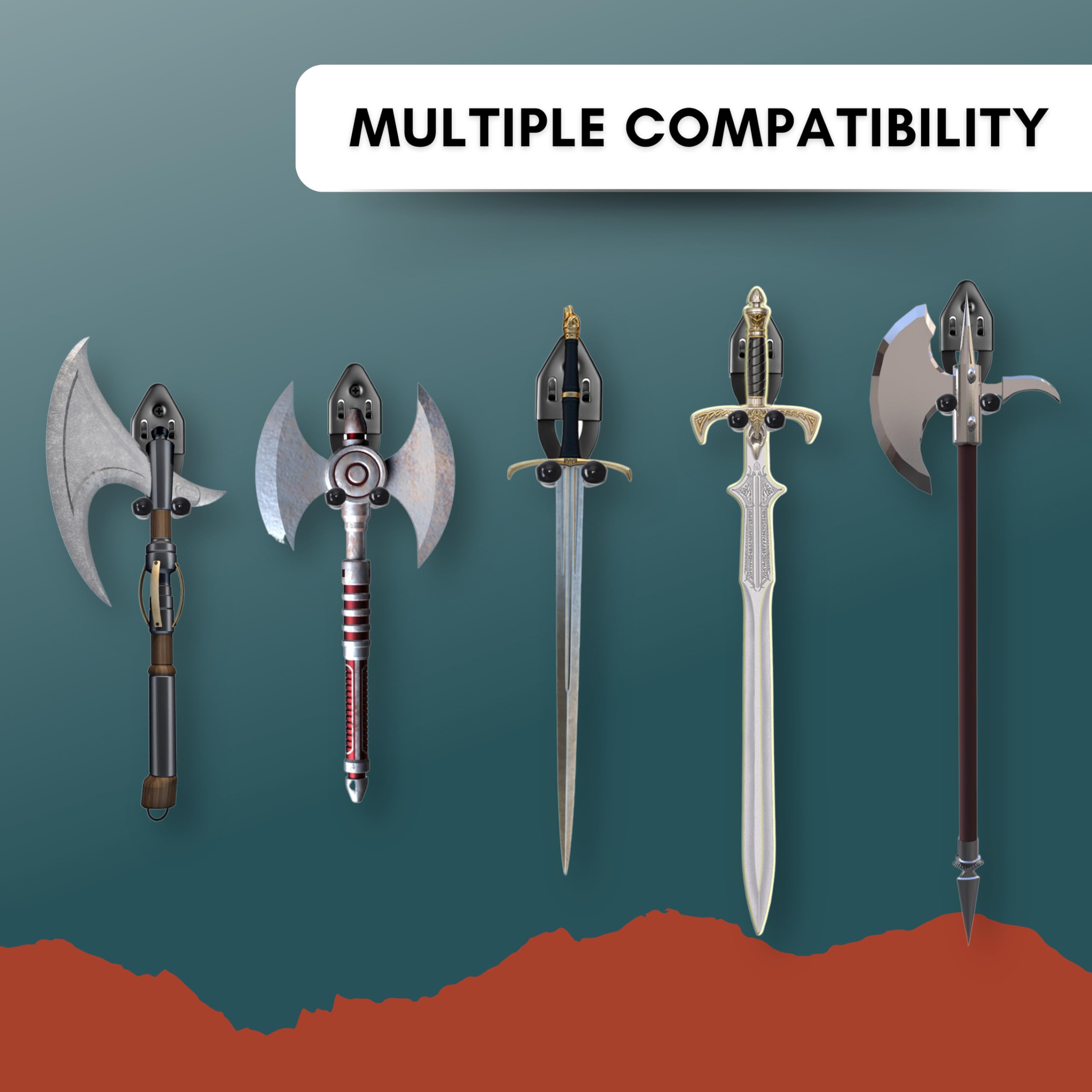 Snapklik.com : Eco-Fused 2x Vertical Sword Mount - Dagger Display Wall ...