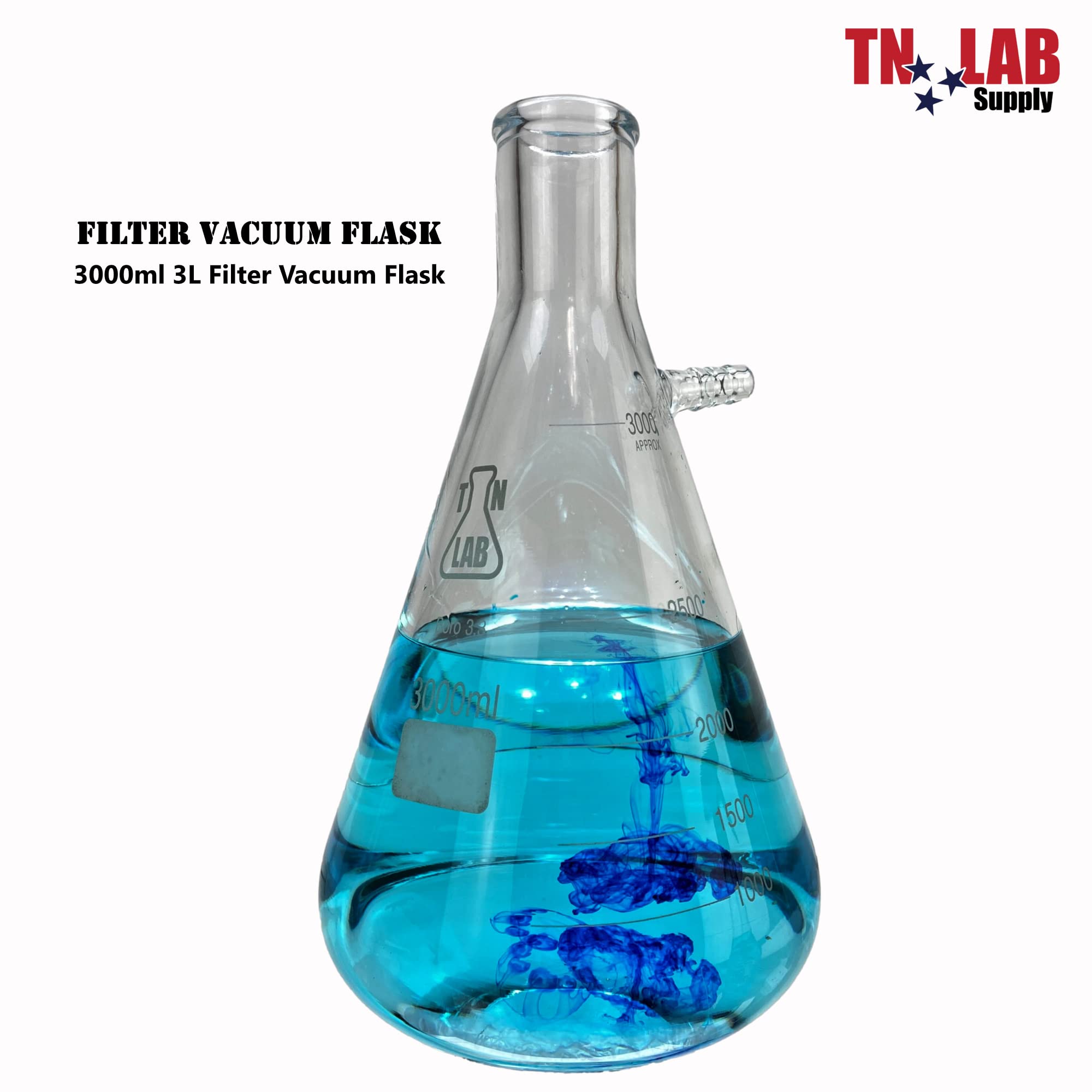 Vacuum Flask TN LAB Heavy-Duty 2000ml Filter Flask - Thick Borosilicate ...