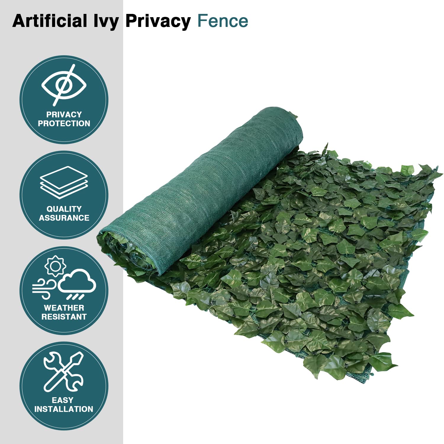 Snapklik.com : ECOOPTS 4x12 Artificial Ivy Leaf Fence Screen