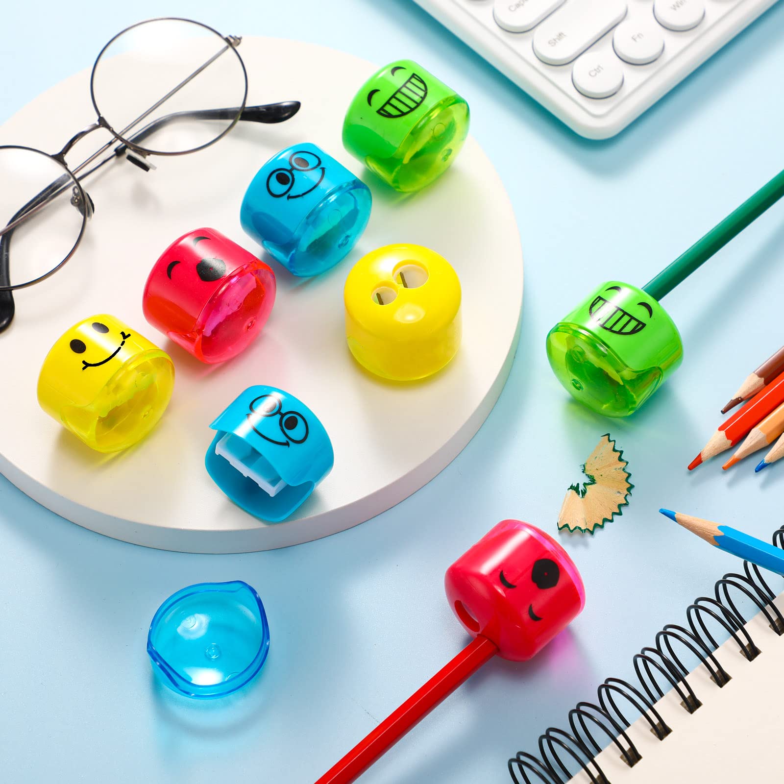 Snapklik.com : 48 Pcs Pencil Sharpeners For Kids Cartoon Smile Small ...