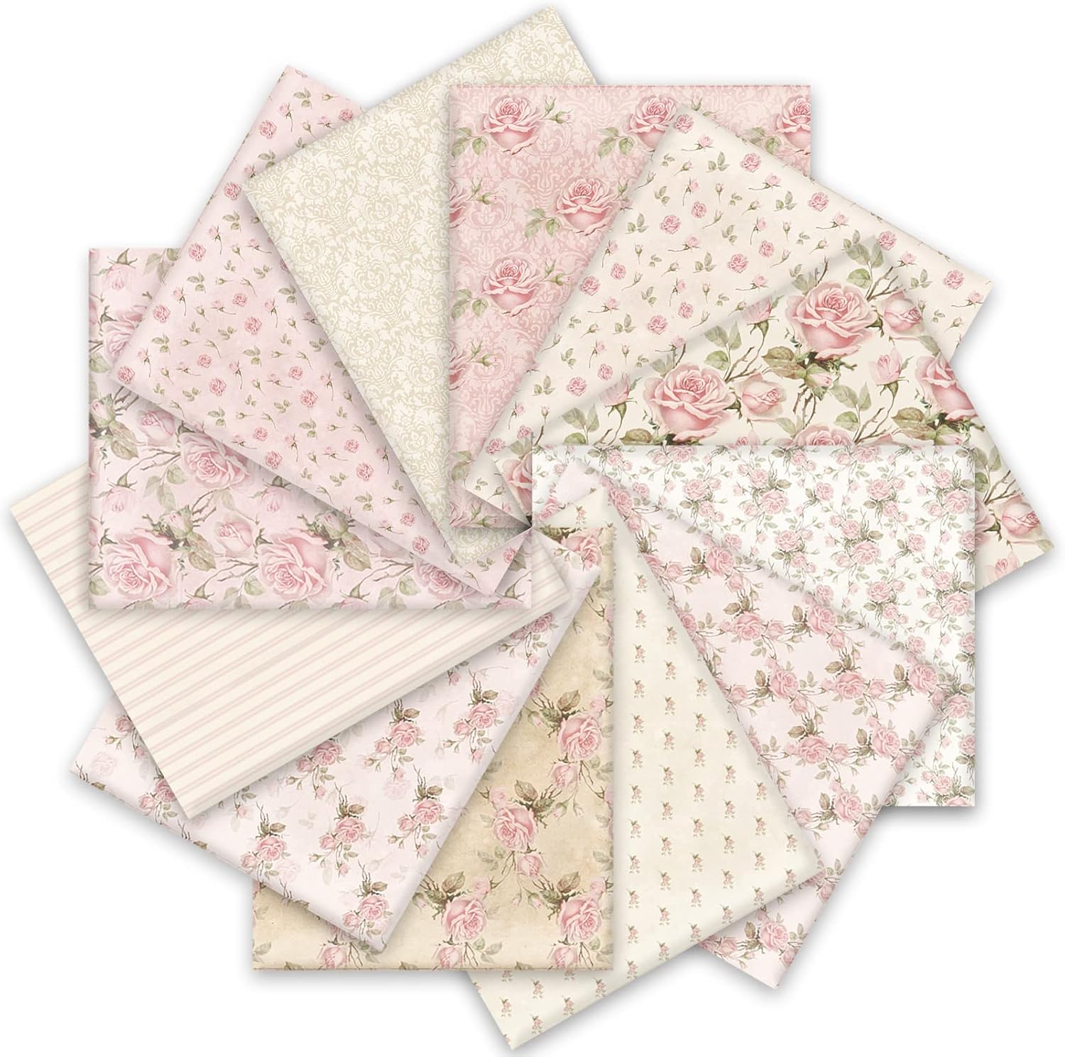 Amazon.com: Whaline 12Pcs Spring Cotton Fabric Bundles 18 x 22 Inch ...