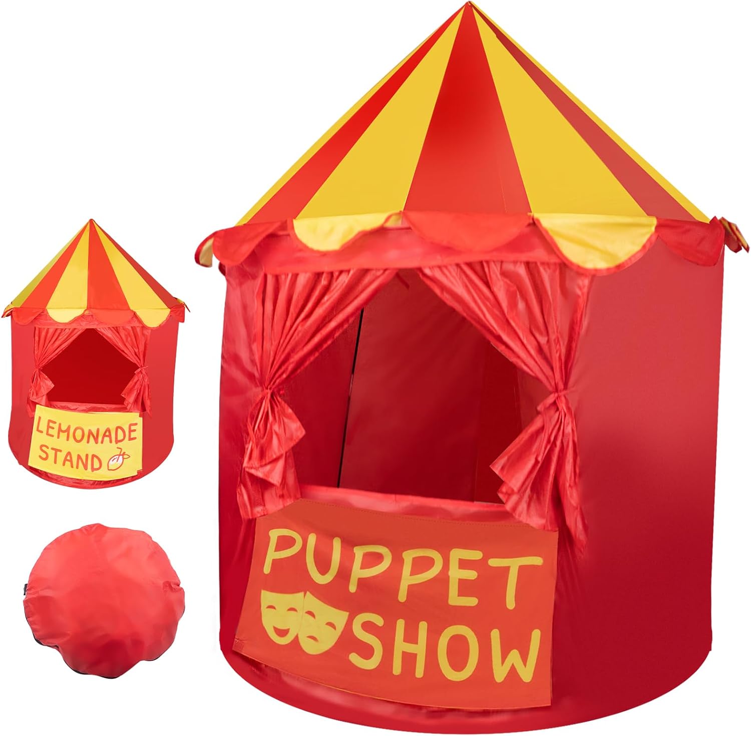Amazon.com: Round Puppet Theater Play Tent with Reversible Front Panel ...