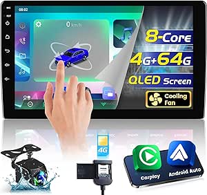 Amazon.com: NHOPEEW 8-Core 4+64G Android Car Stereo - Wireless Carplay&Android Auto - 9 inch ...