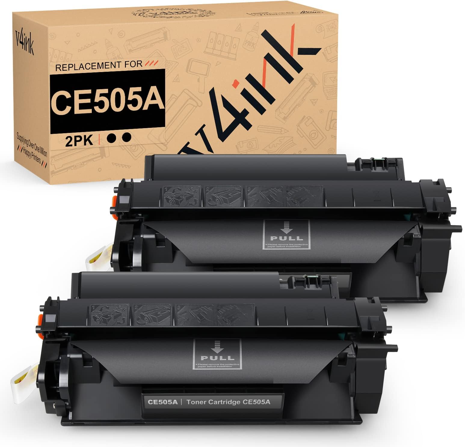 Amazon.com: v4ink 2PK CE505A Toner Cartridge Compatible Replacement for ...