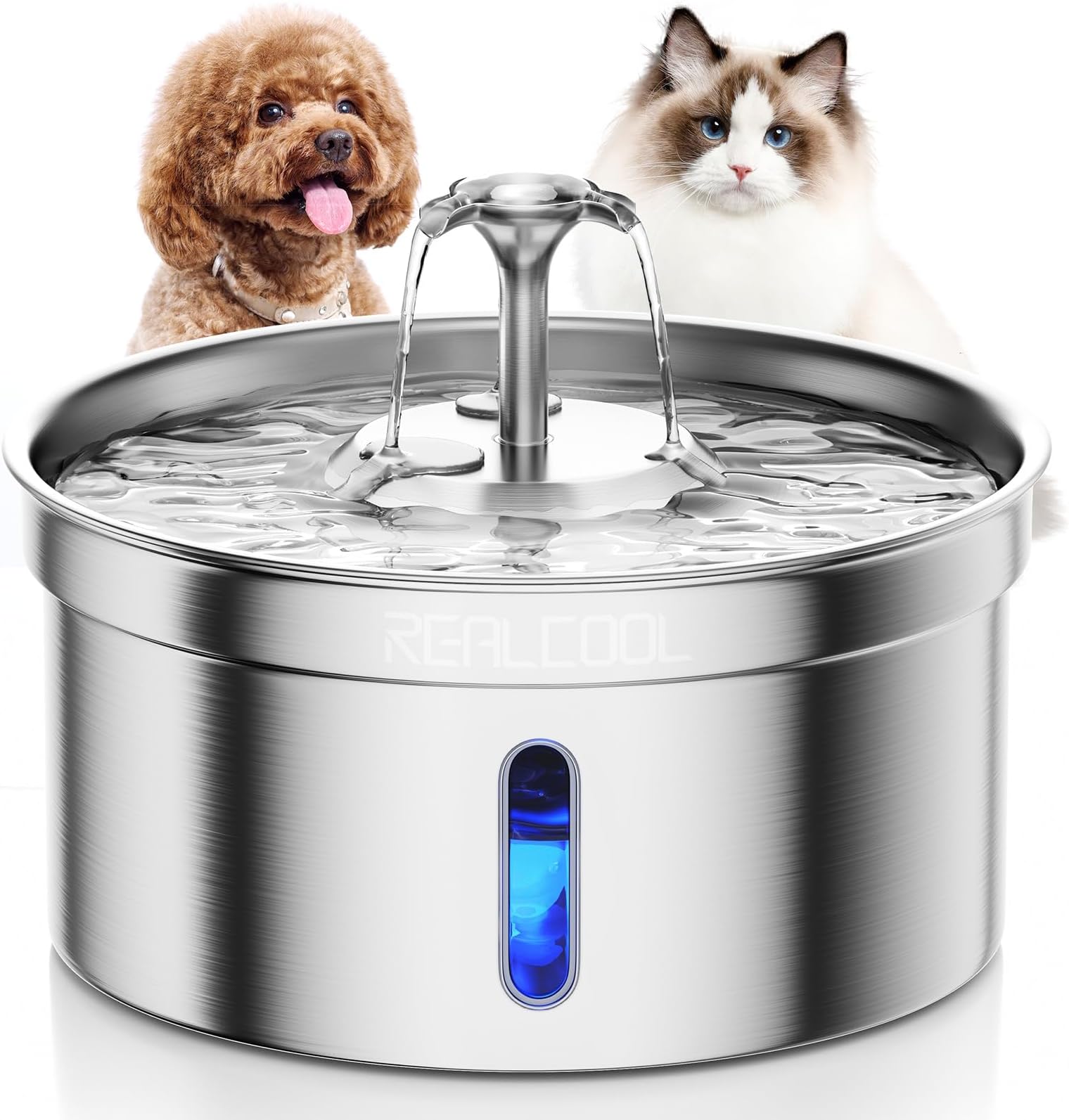 Amazon.com : Cat Water Fountain Stainless Steel 4L/132oz,Large Capacity Pet Water Fountain for ...