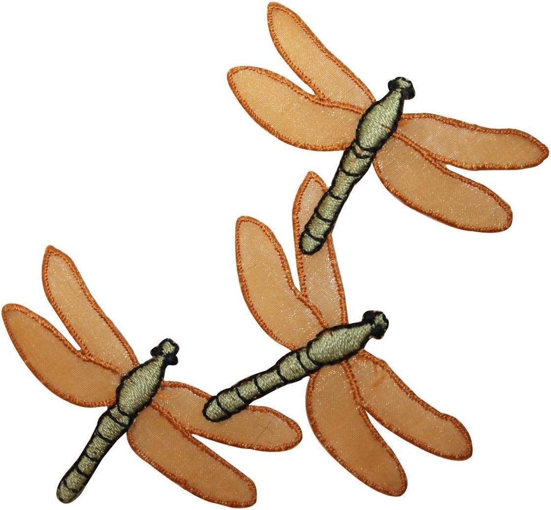 Amazon.com: ID 1653B Trio of Dragonflies Patch Garden Flying Bug ...
