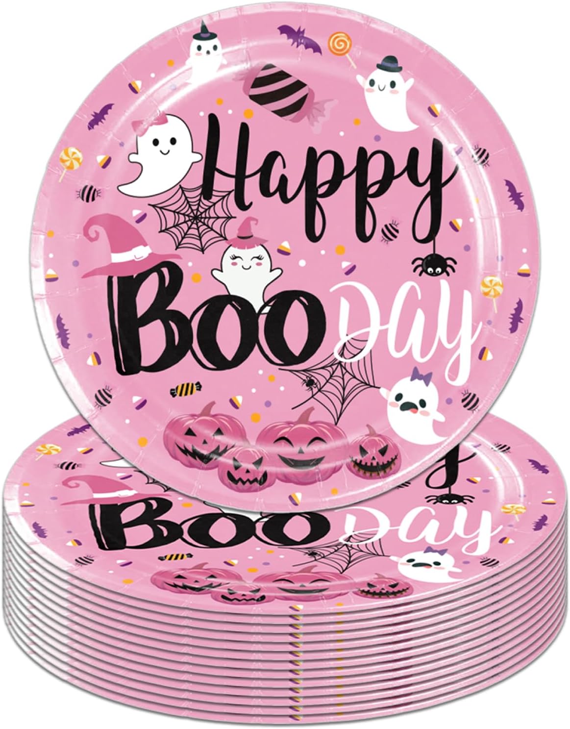 Amazon.com: 30 Pcs Boo Themed Party Plates, Disposable Paper Plate ...