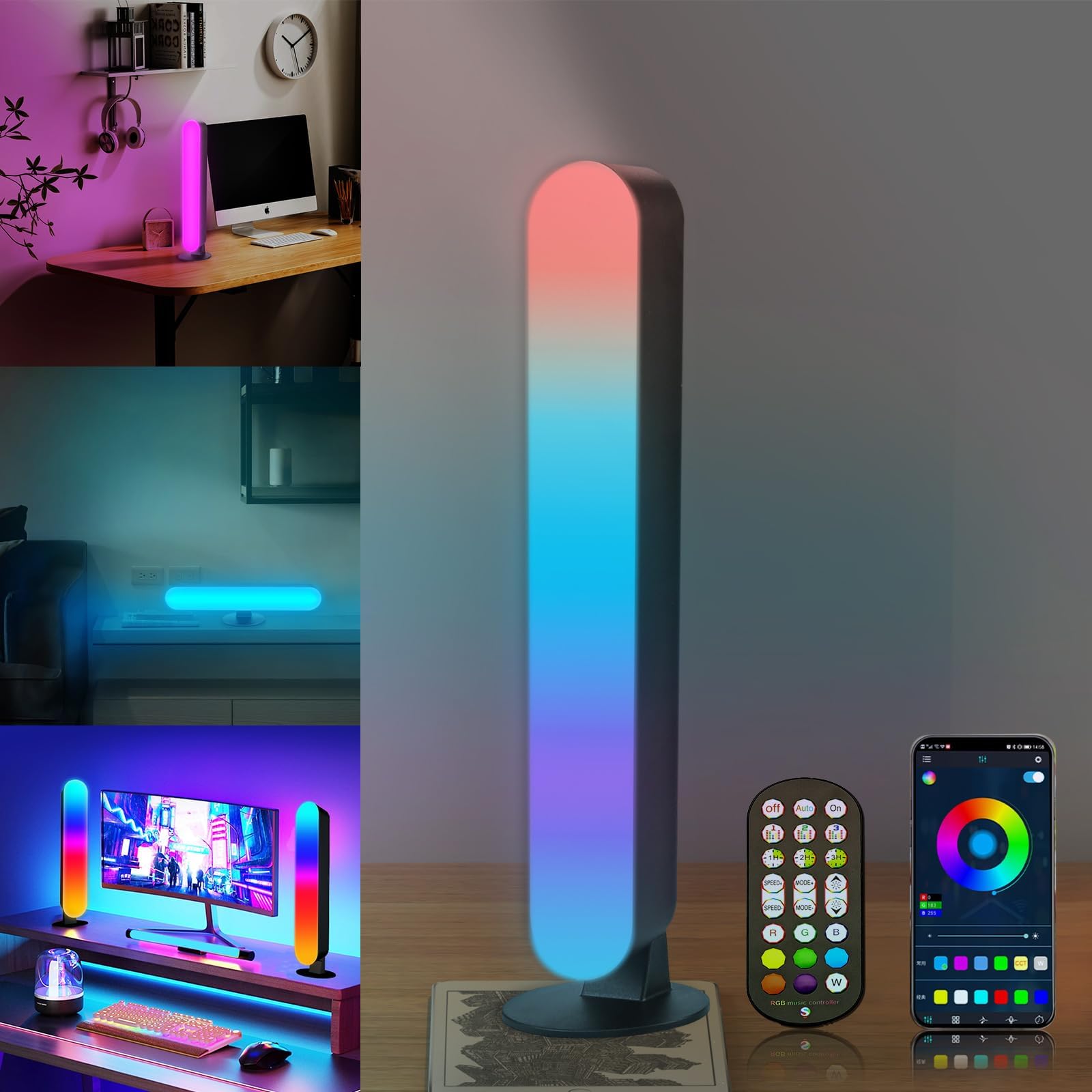 twirush Smart LED Light Bar, RGB Lamp with Multiple Lighting Effects ...