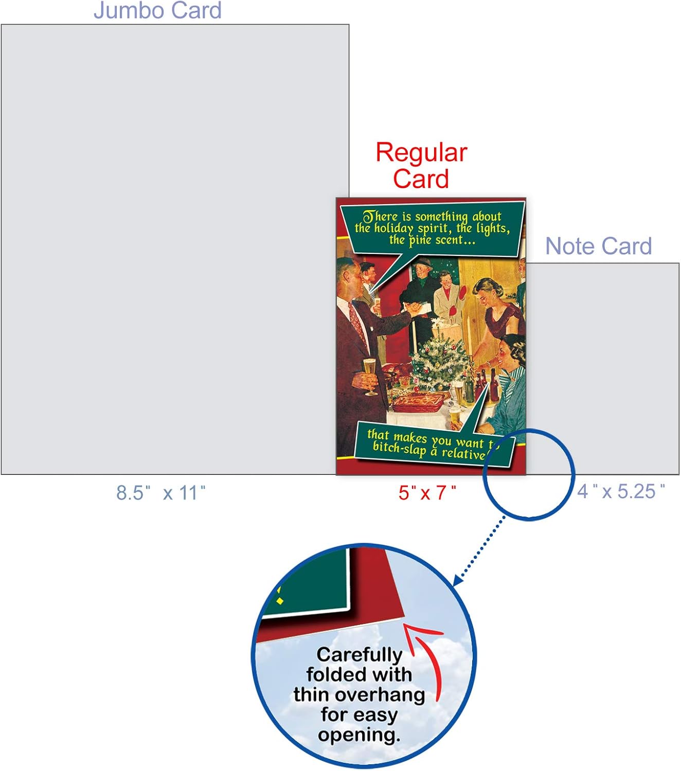 Buy NobleWorks - 12 Vintage Funny Christmas Cards Boxed - Adult Retro ...