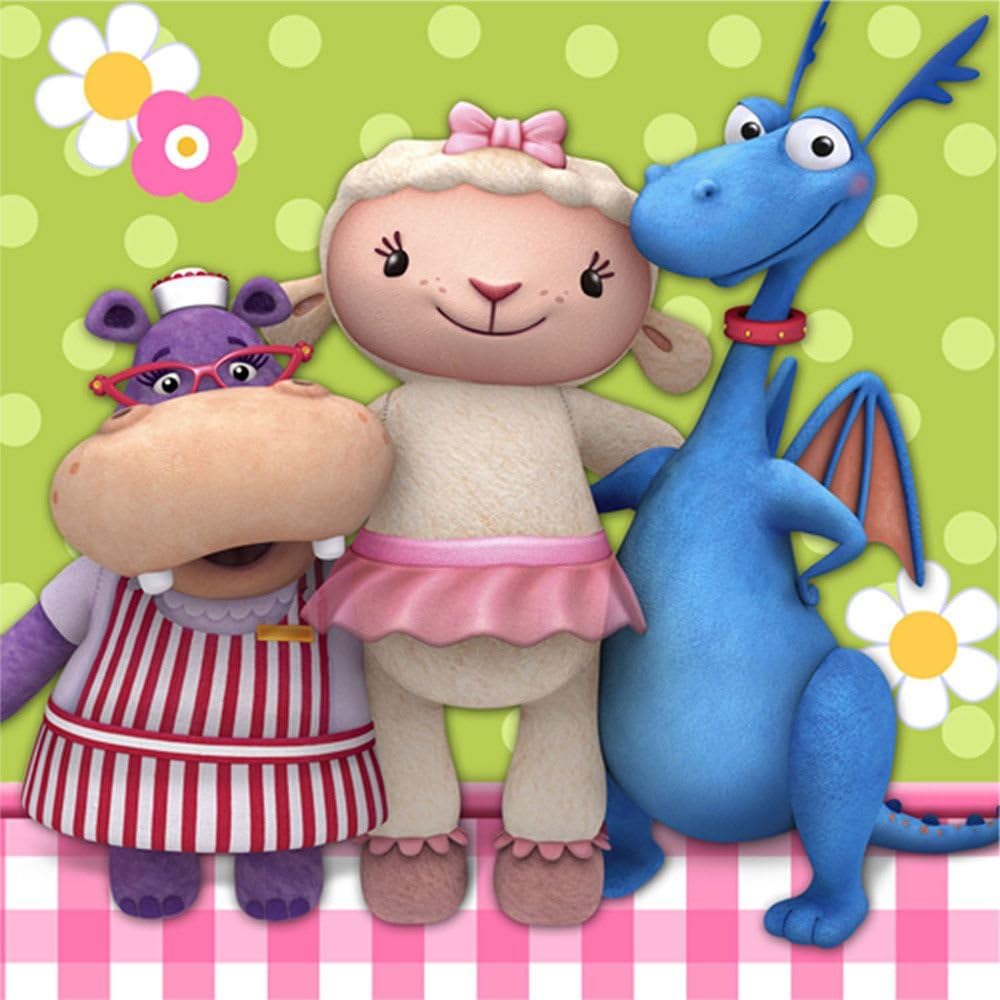 Amazon.com: Doc McStuffins Beverage Napkins (16 Count) - Party Supplies ...