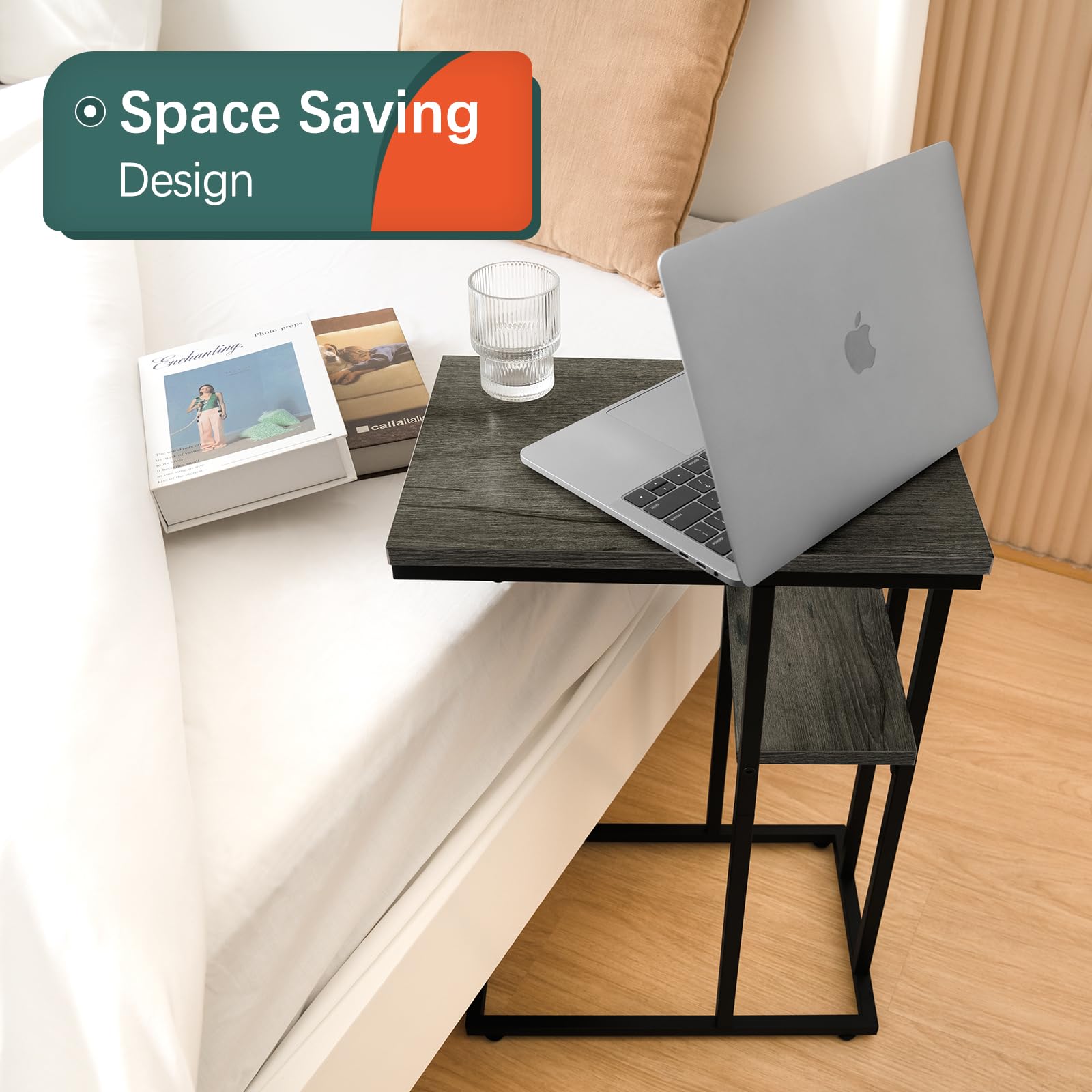 Snapklik.com : C Shaped End Table, Side Table For Couch And Bed, Small ...