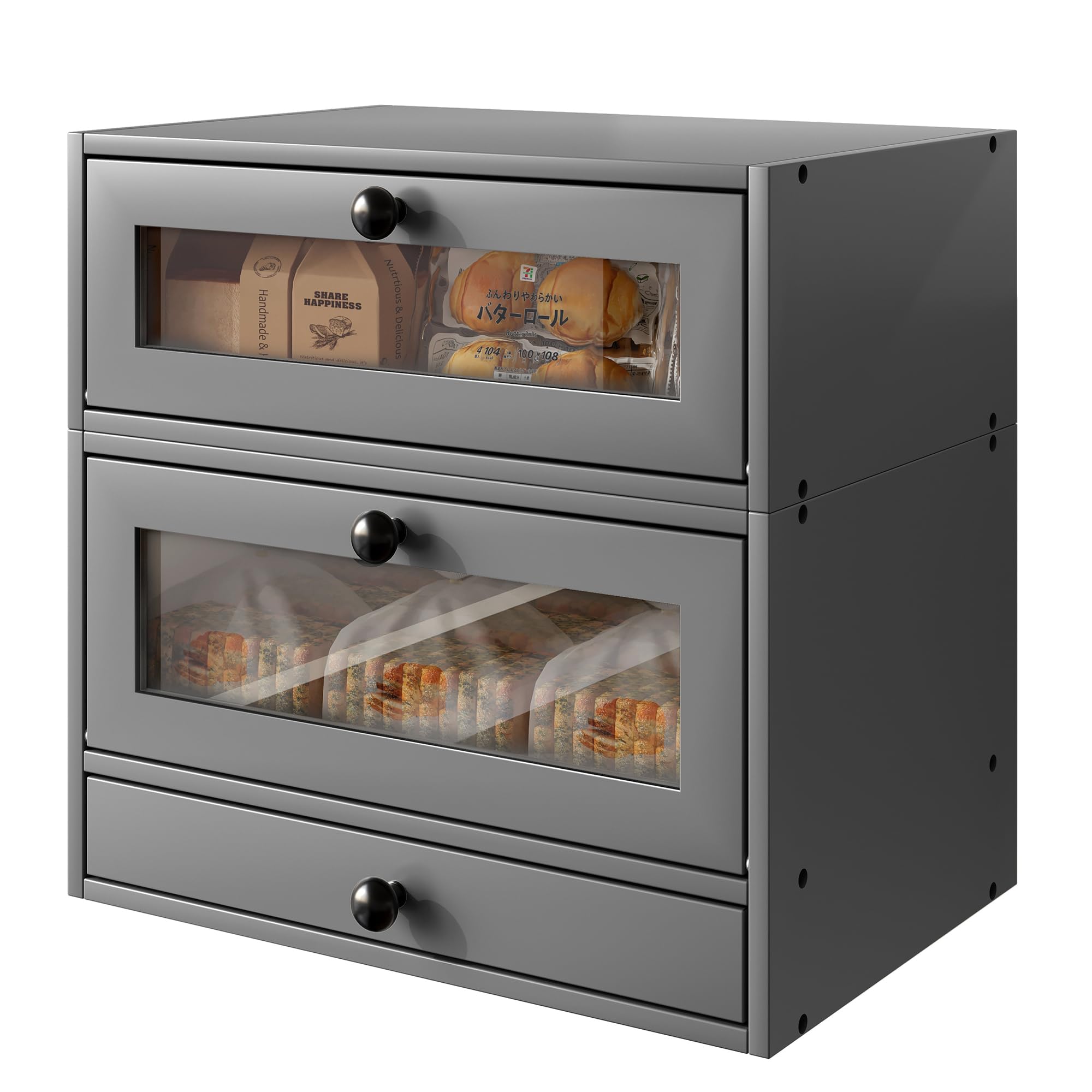 Snapklik.com : TQVAI Bread Box For Kitchen Countertop, Bamboo Bread ...