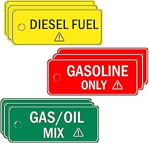 Amazon.com : Gas/Oil Mix Tag Diesel Fuel/Gasoline Card 9 Pack Gasoline ...