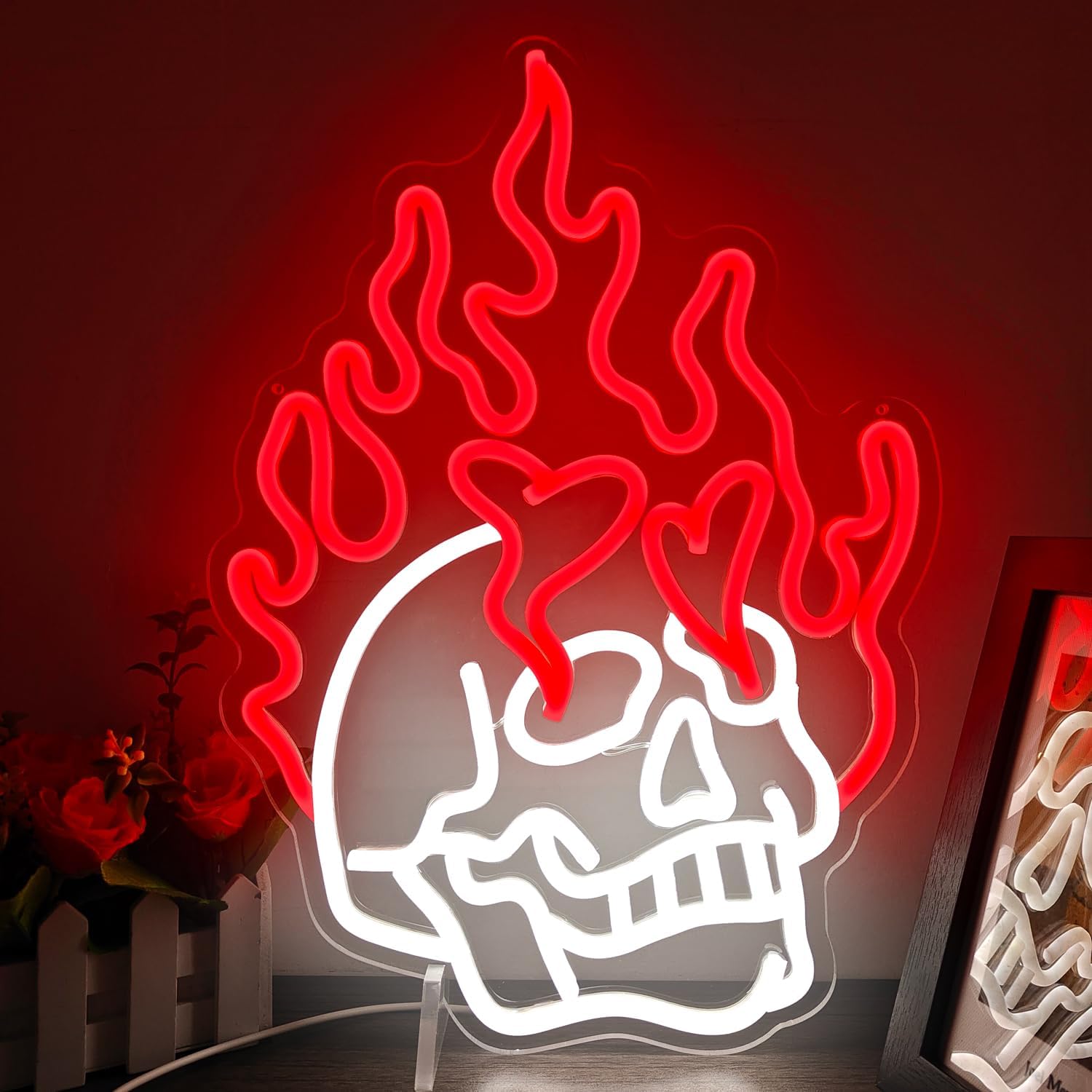Amazon.com : ZODZ Japanese Hannya Mask Neon Sign for Wall Décor Devil ...