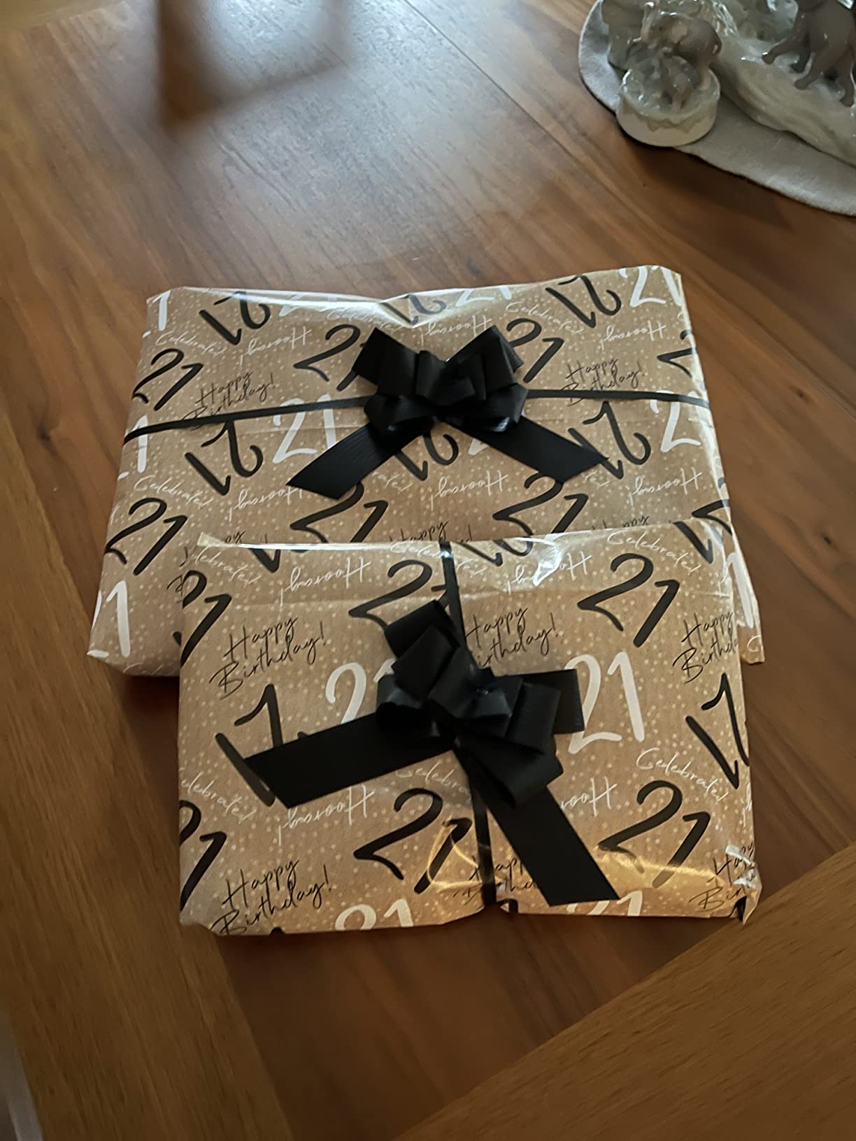 21st Birthday Gift Wrap Pack, 2 Sheets Wrapping Paper, Black Tags and ...