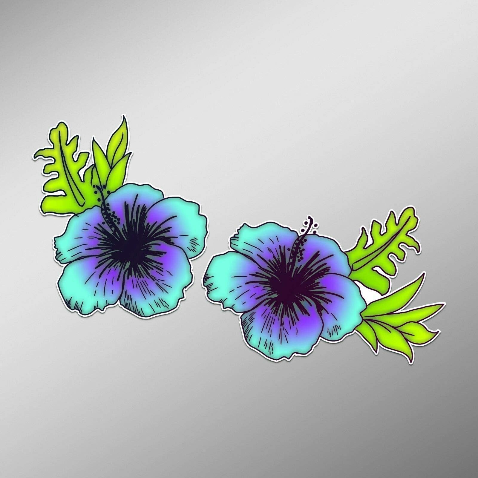 Amazon.com - Hibiscus Flower Hawaiian Blue Car Stickers Decals ...