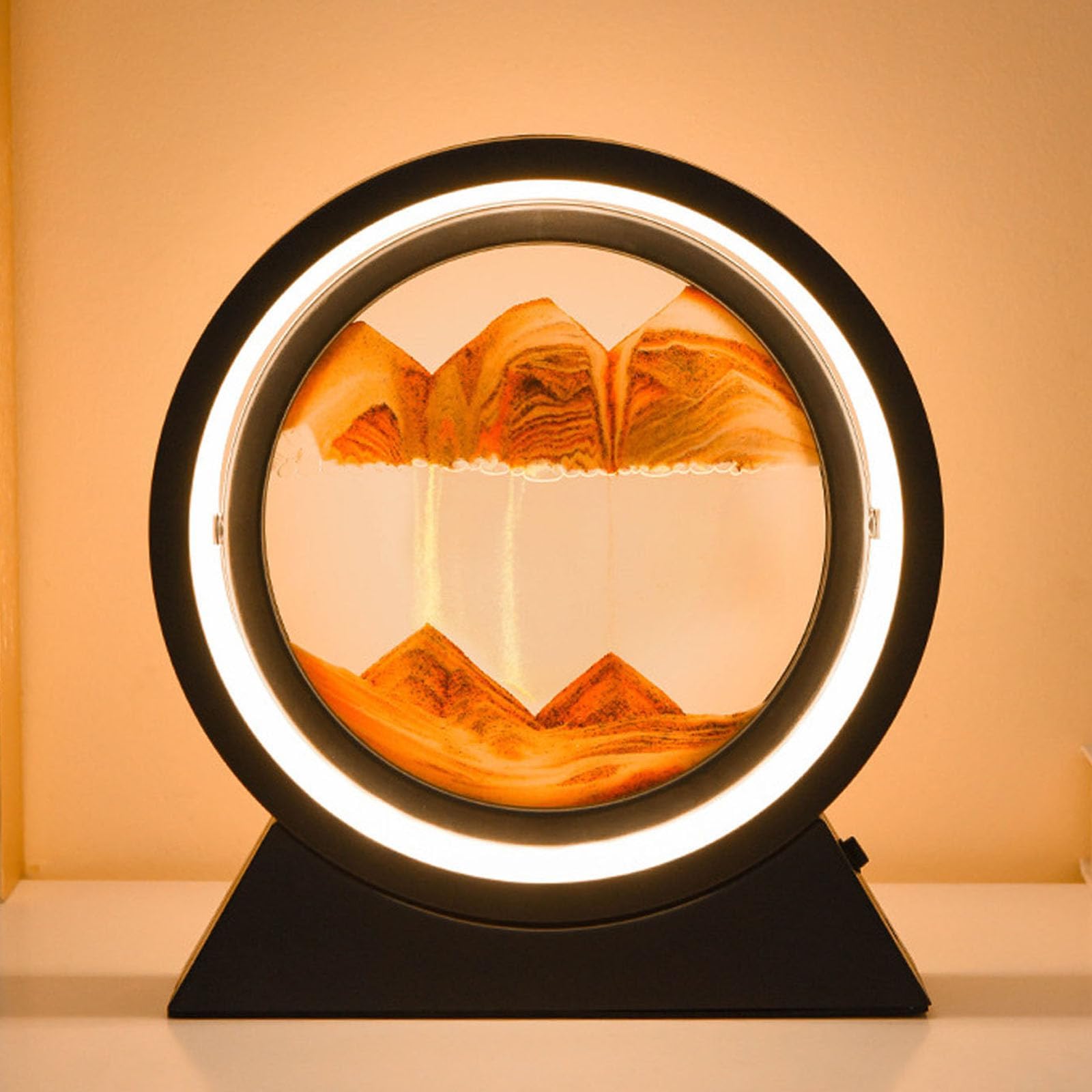 ACAREY Sandbild Zum Drehen mit Led Licht, 3D Sandscape Sanduhr ...