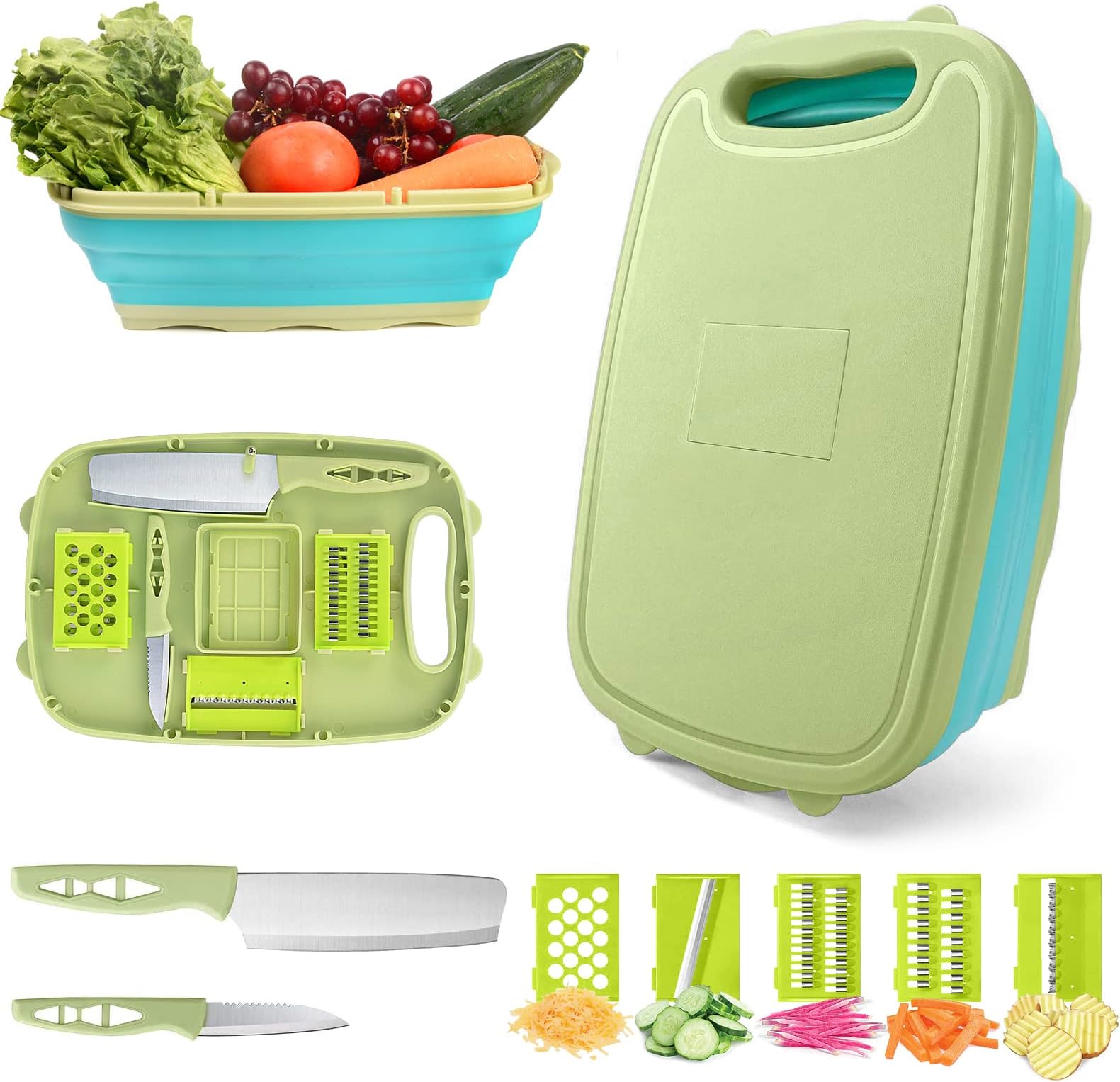 Amazon.com: QiMH Collapsible Cutting Board - Portable Washing Veggies ...