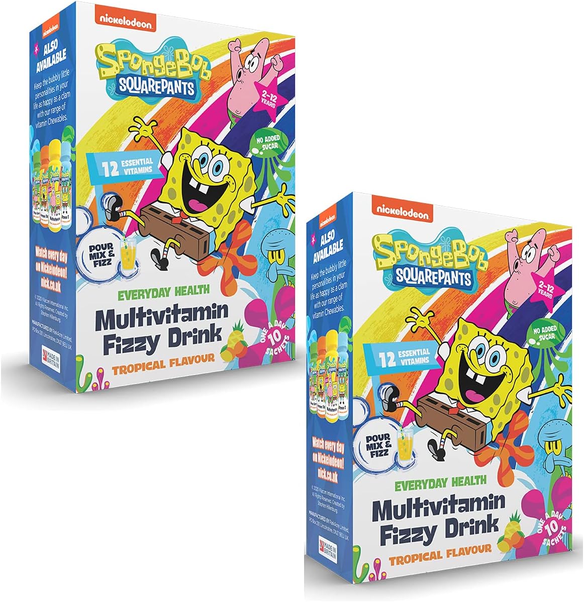 SPONGEBOB SQUAREPANTS Multivitamin Fizzy Drink Packed With 12 Essential ...