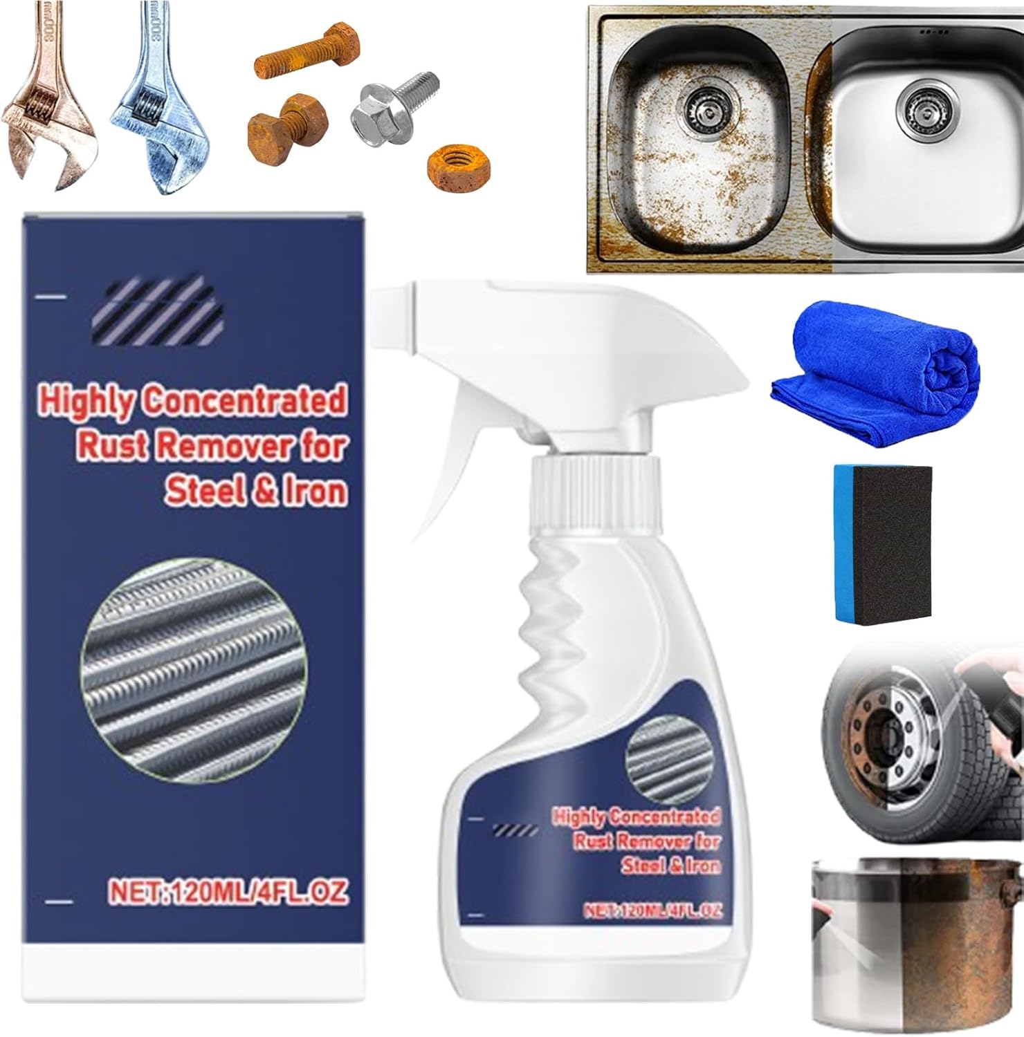 Amazon.com: Heavy-Duty Metal Rust Remover, Powerful Rust Removal, Rust ...