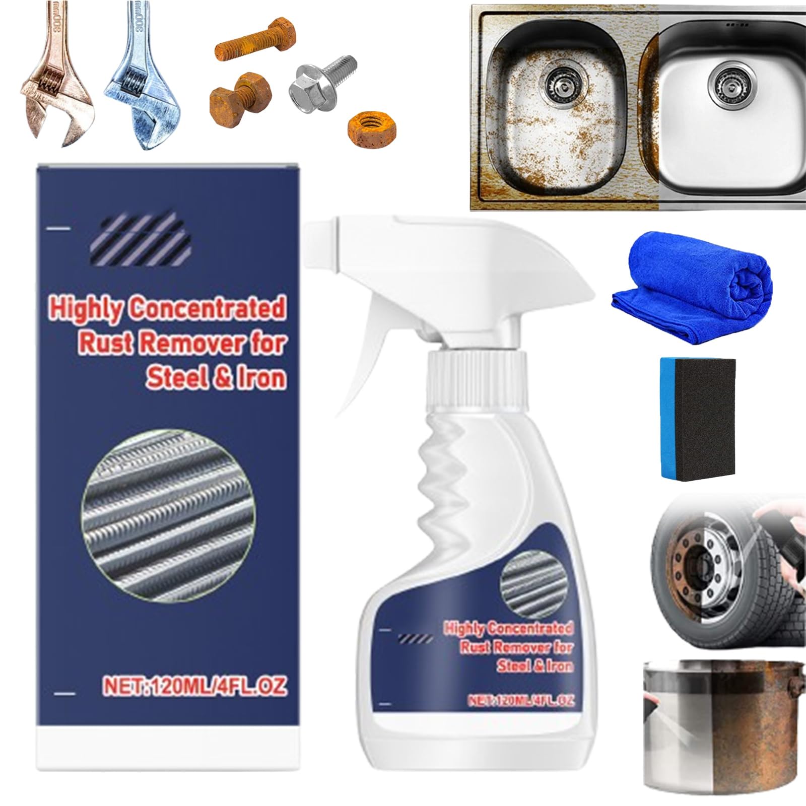 Amazon.com: Acssart Rust Remover, Heavy-Duty Metal Rust Remover ...