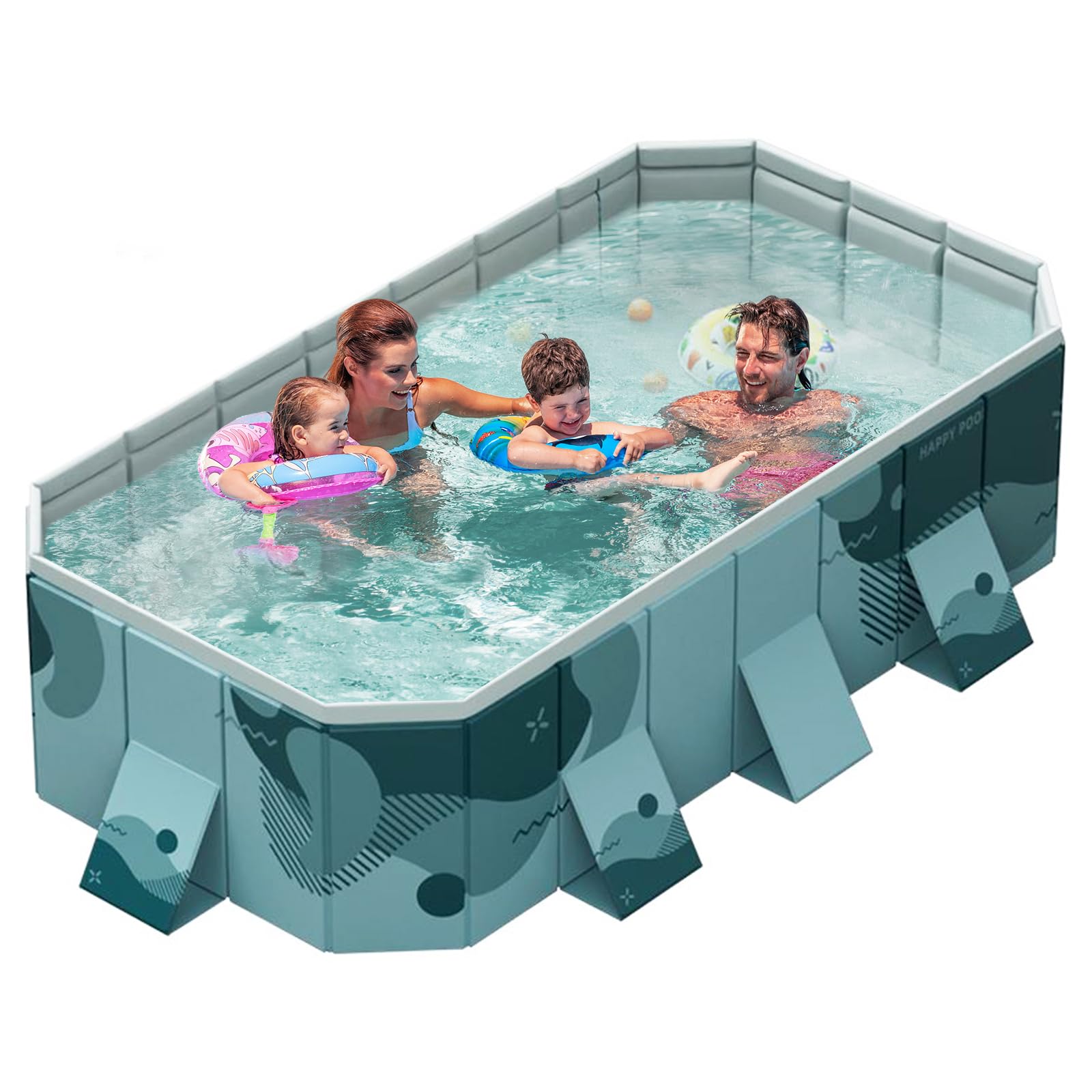 Amazon.com: MEIGLQEA Foldable Swimming Pool Non-Inflatable Swimming ...