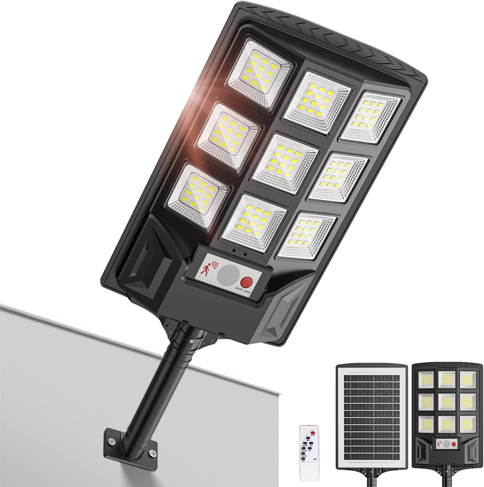 BonGu Solar Motion Lights Outdoor - 6500K 10000LM Wireless Wide Angle ...