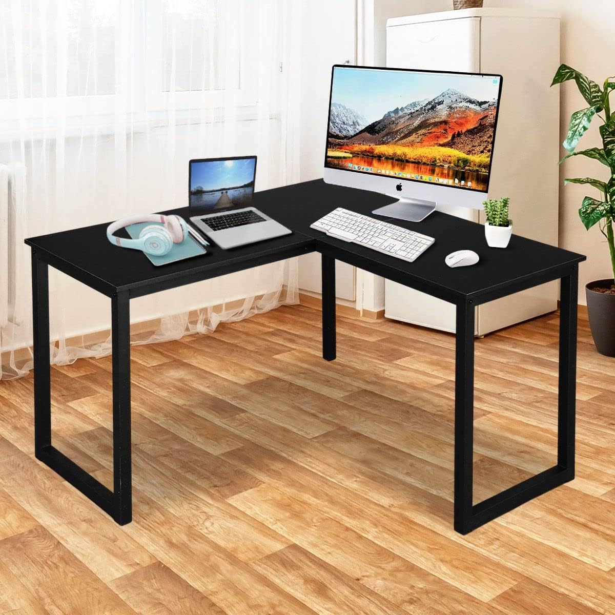 Luxsuite L Shaped Computer Desk Home Office Corner Desk Gaming Study ...