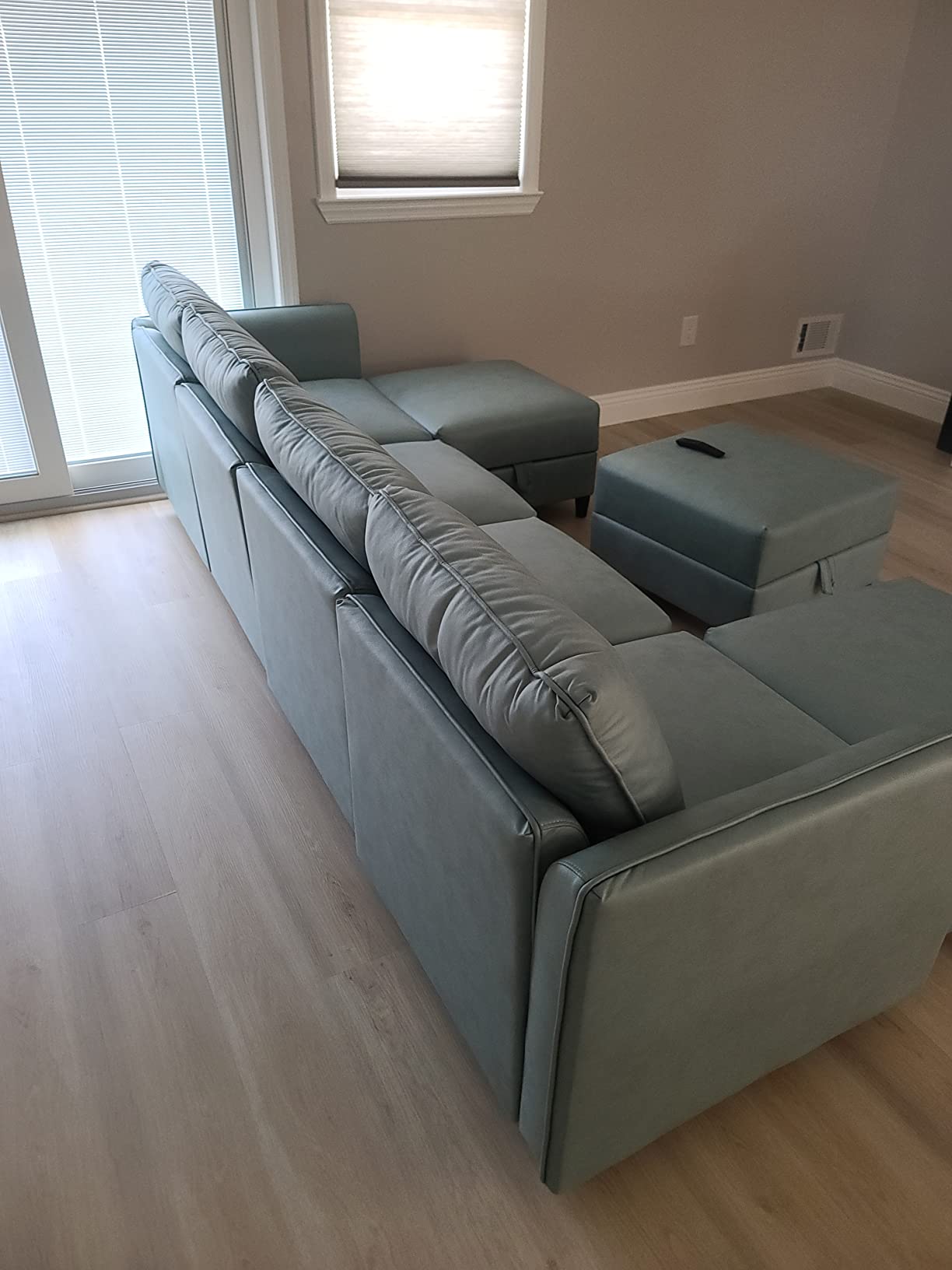 $79/mo - Finance LLAPPUIL Modular Sectional Sofa Faux Leather Fabric ...