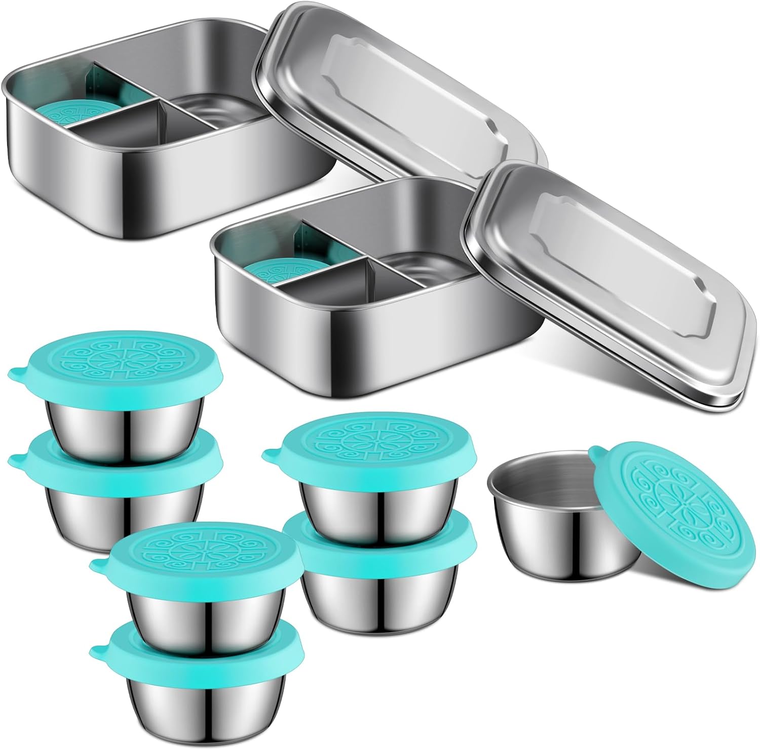 Amazon.com: Nitial Stainless Steel Food Containers with Lids Metal ...