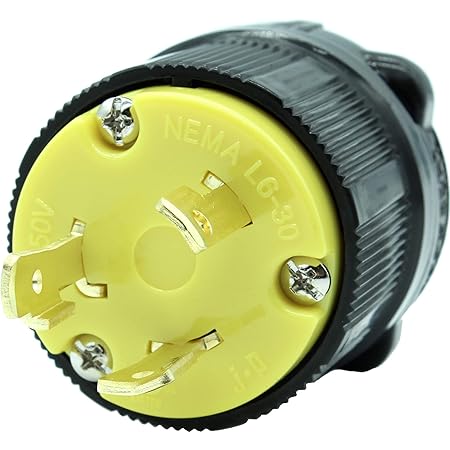 Leviton 2621 30 Amp, 250 Volt, NEMA L6-30P, 2P, 3W, Locking Plug ...