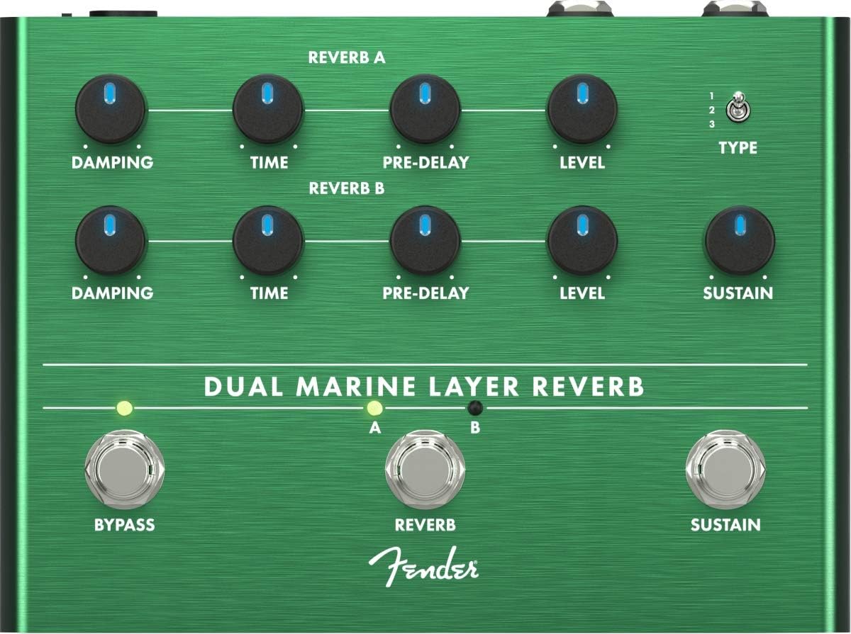 Amazon.com: Fender Dual Marine Layer Reverb Pedal, Guitar Accessories ...