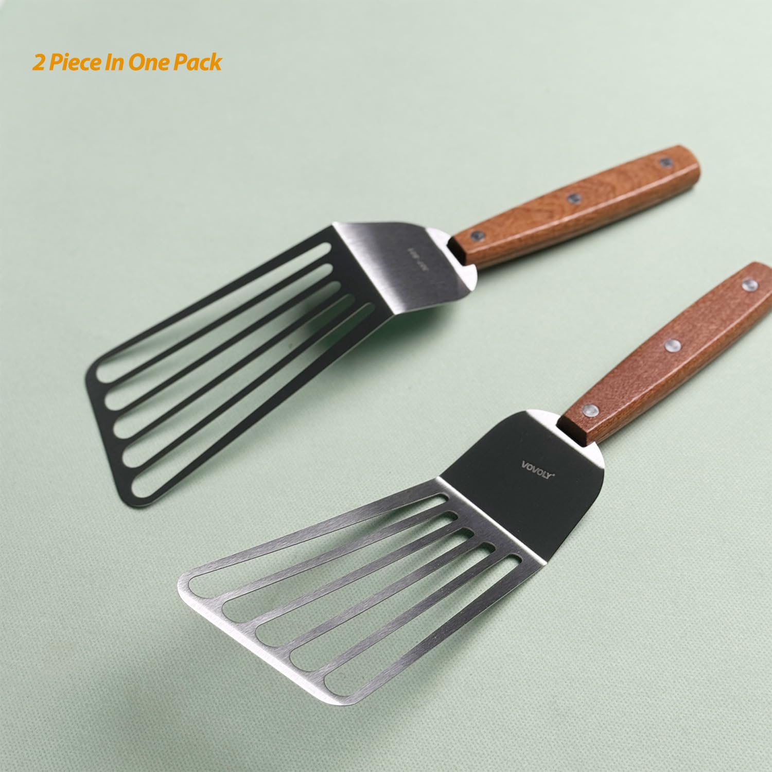 Snapklik.com : 2 Pack Offset Fish Spatula Turner, Stainless Steel ...