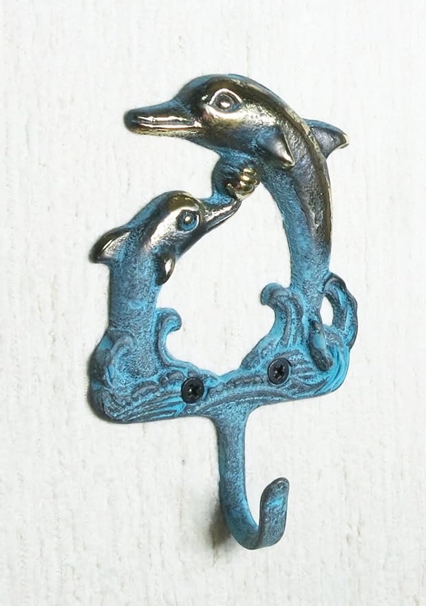 Amazon.com: Decorative Brass Dolphin Wall Hook - Set of 6 Pieces : Home ...