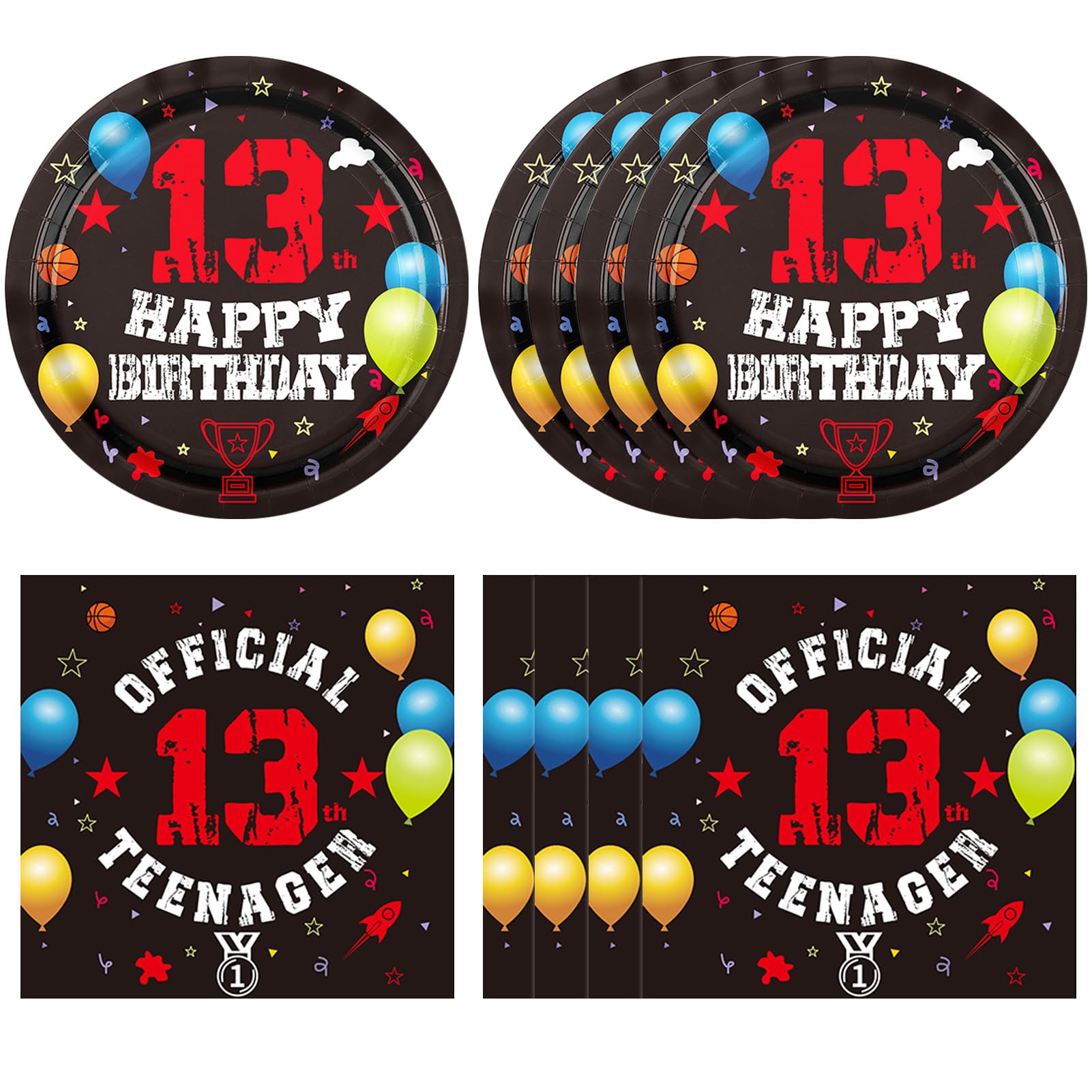 Amazon.com: 13th Birthday Decorations for Boys Red Black 13th Birthday ...