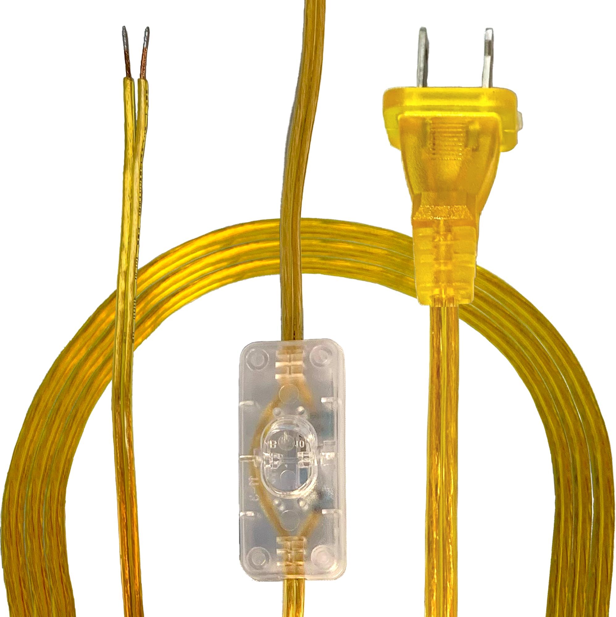 Royal Designs Lamp Cord Molded Plug with On/Off Switch, Stripped Ends ...