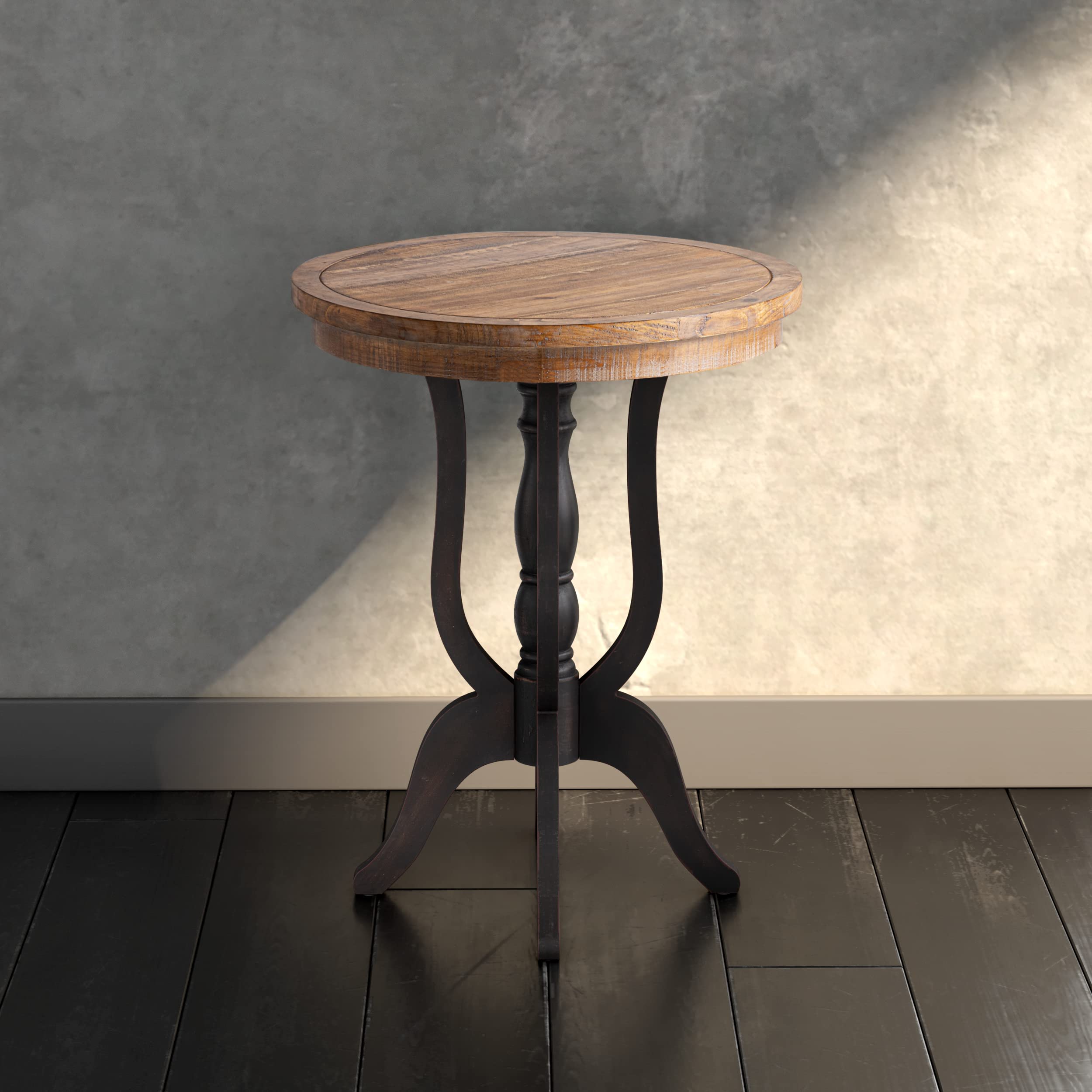 Snapklik.com : Rustic Farmhouse End Table, Natural Top Side Table For ...