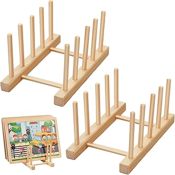 Amazon.com: Barydat 2 Pcs Wooden Puzzle Display Stand Jigsaw Holder ...